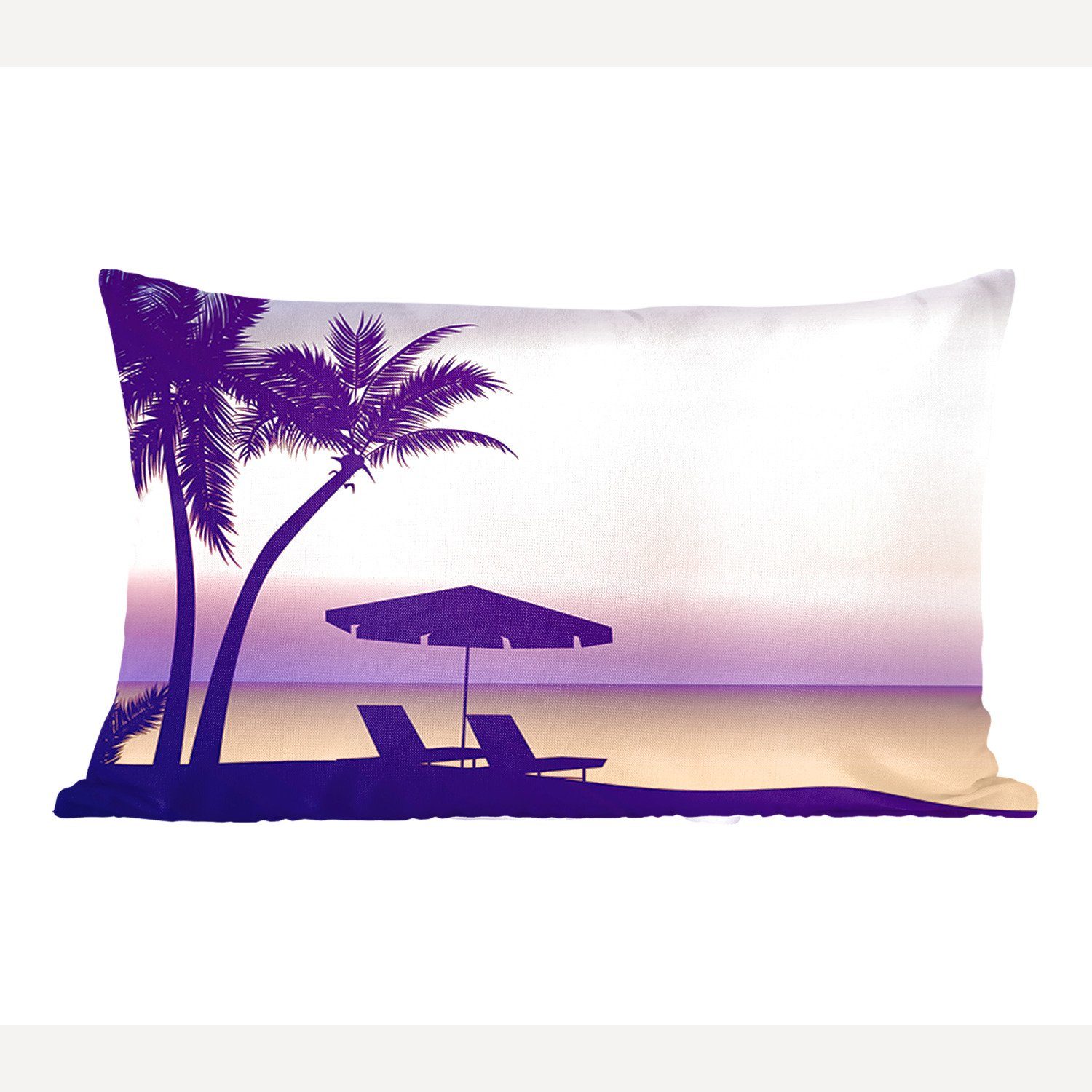 Muchowow Dekokissen Strandkorb Strand Sommer Zeichnung Wohzimmer