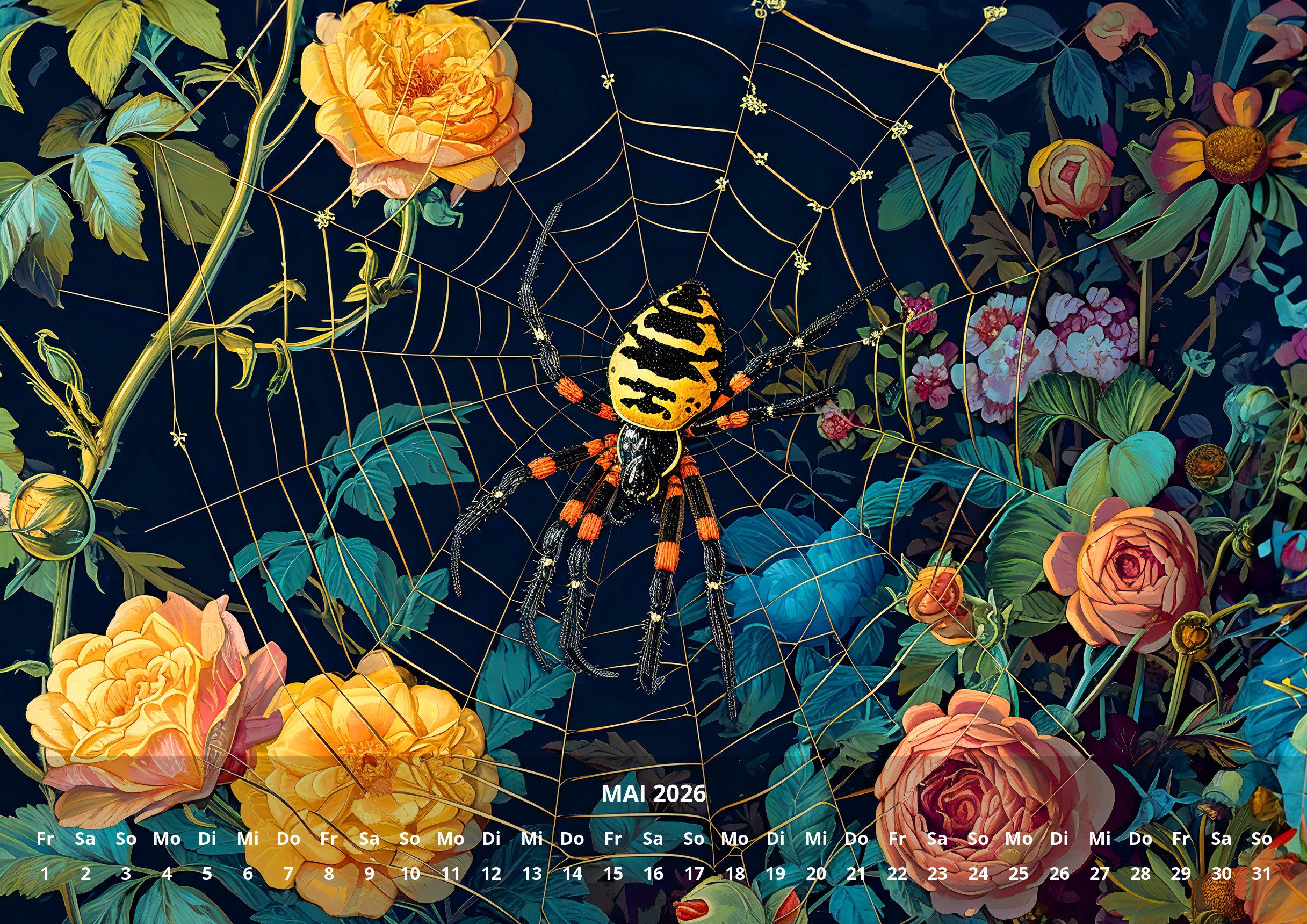 raxxa Wandkalender Garten Geflüster 2026 - quer