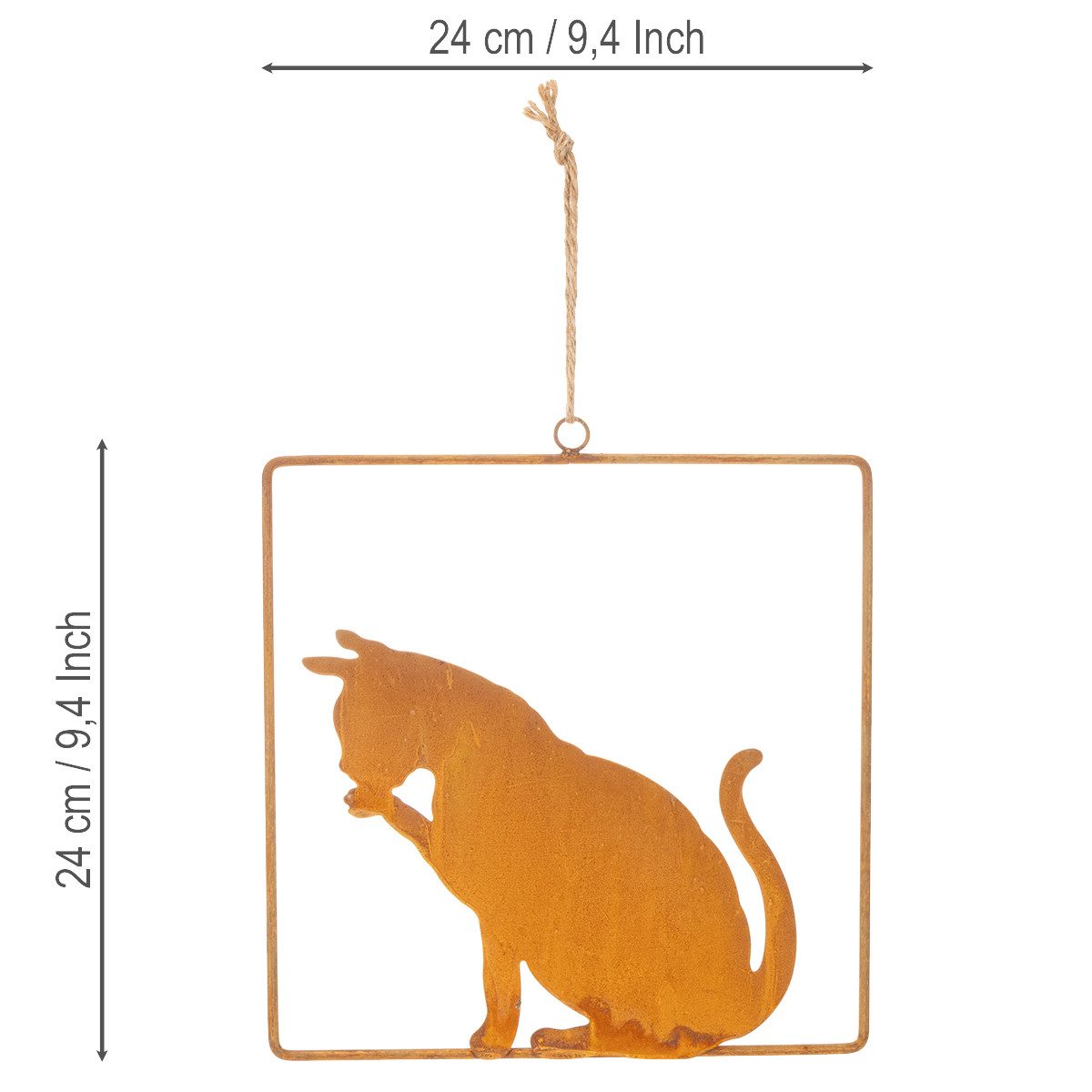 Florists Products Gartenfigur Edelrost Deko Katze zum Hängen Garten ...