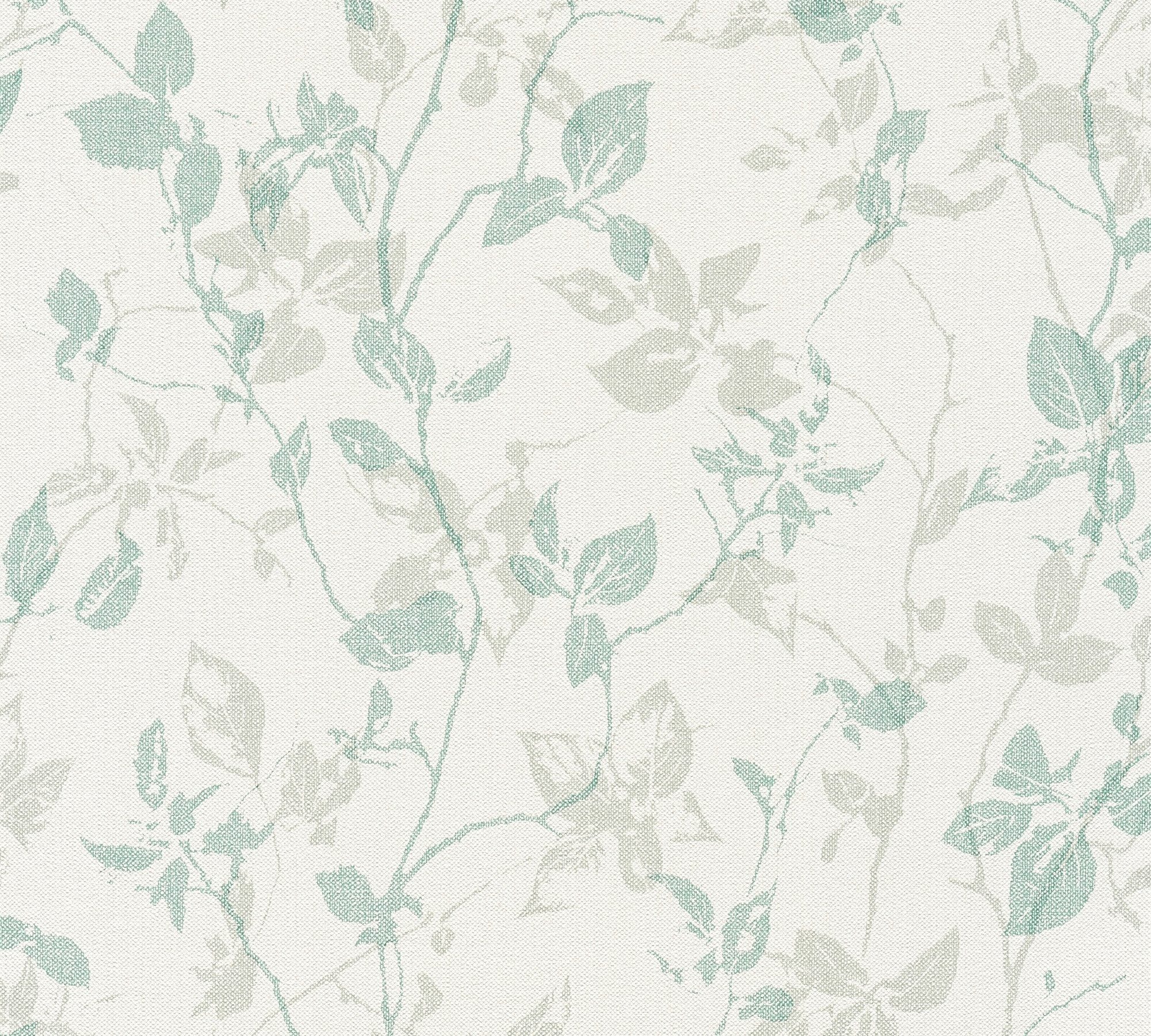 A.S. Création Vinyltapete, Farbe: Grün, Grau, Creme