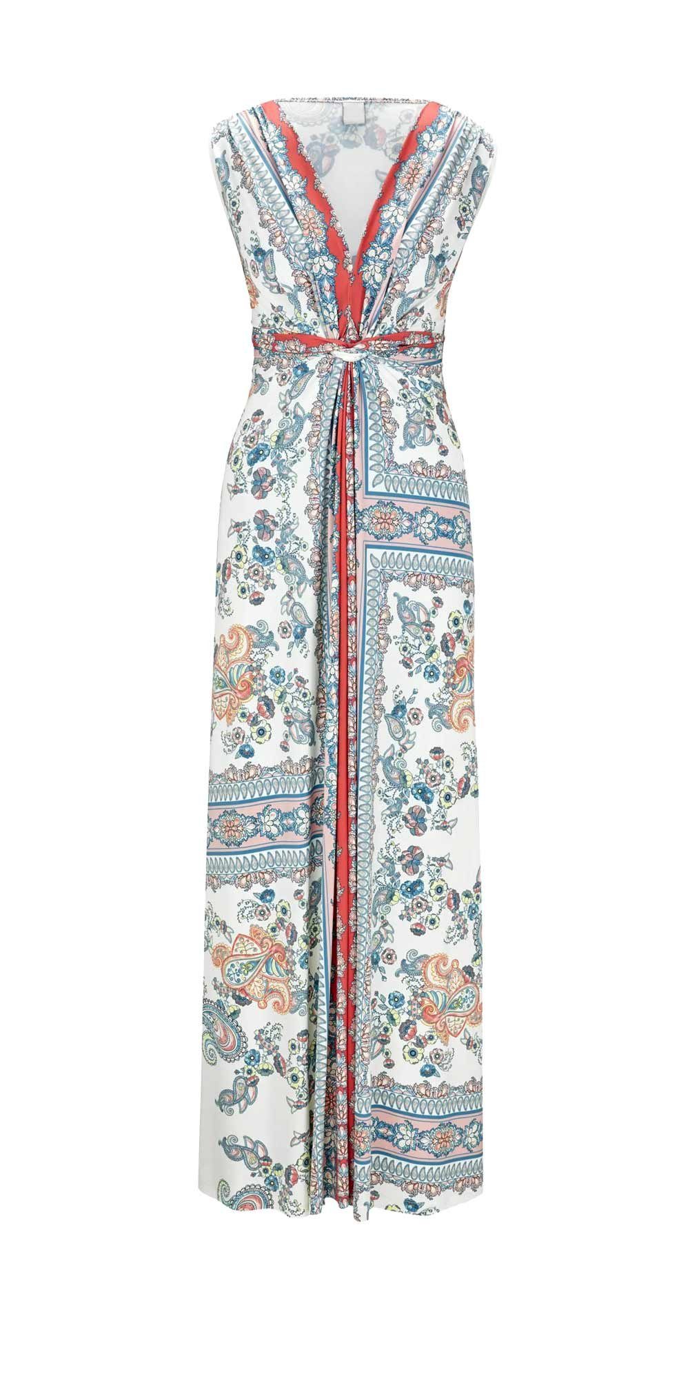 Heine Maxikleid Linea Tesini Damen Designer Maxikleid Ecru Bunt