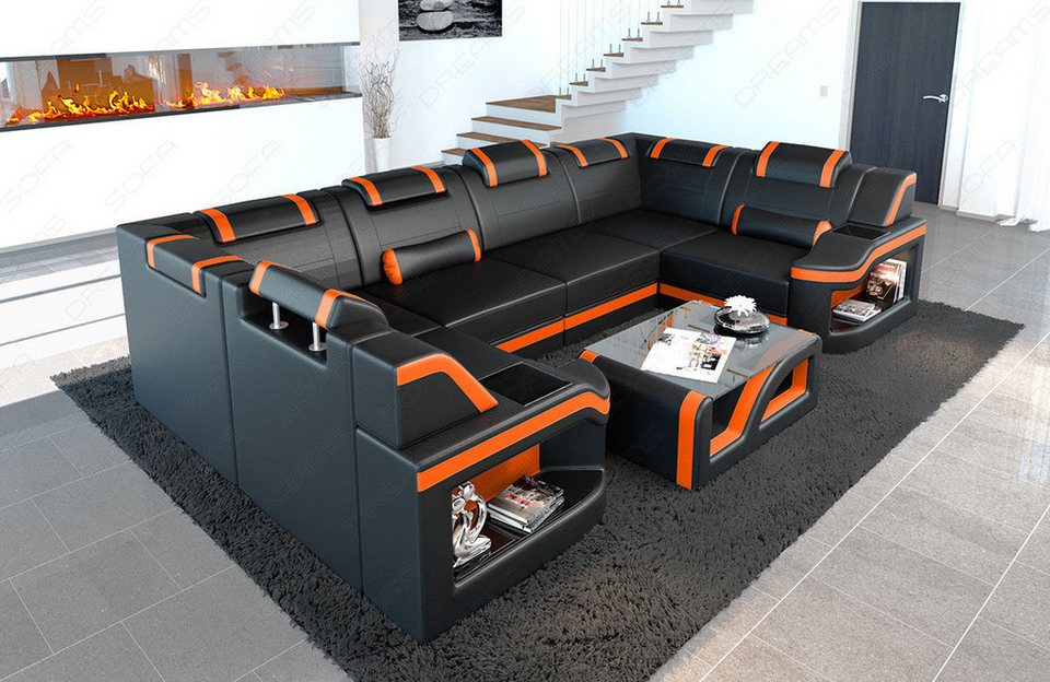 Sofa Dreams Wohnlandschaft Ledersofa Padua U Form Mini Designersofa