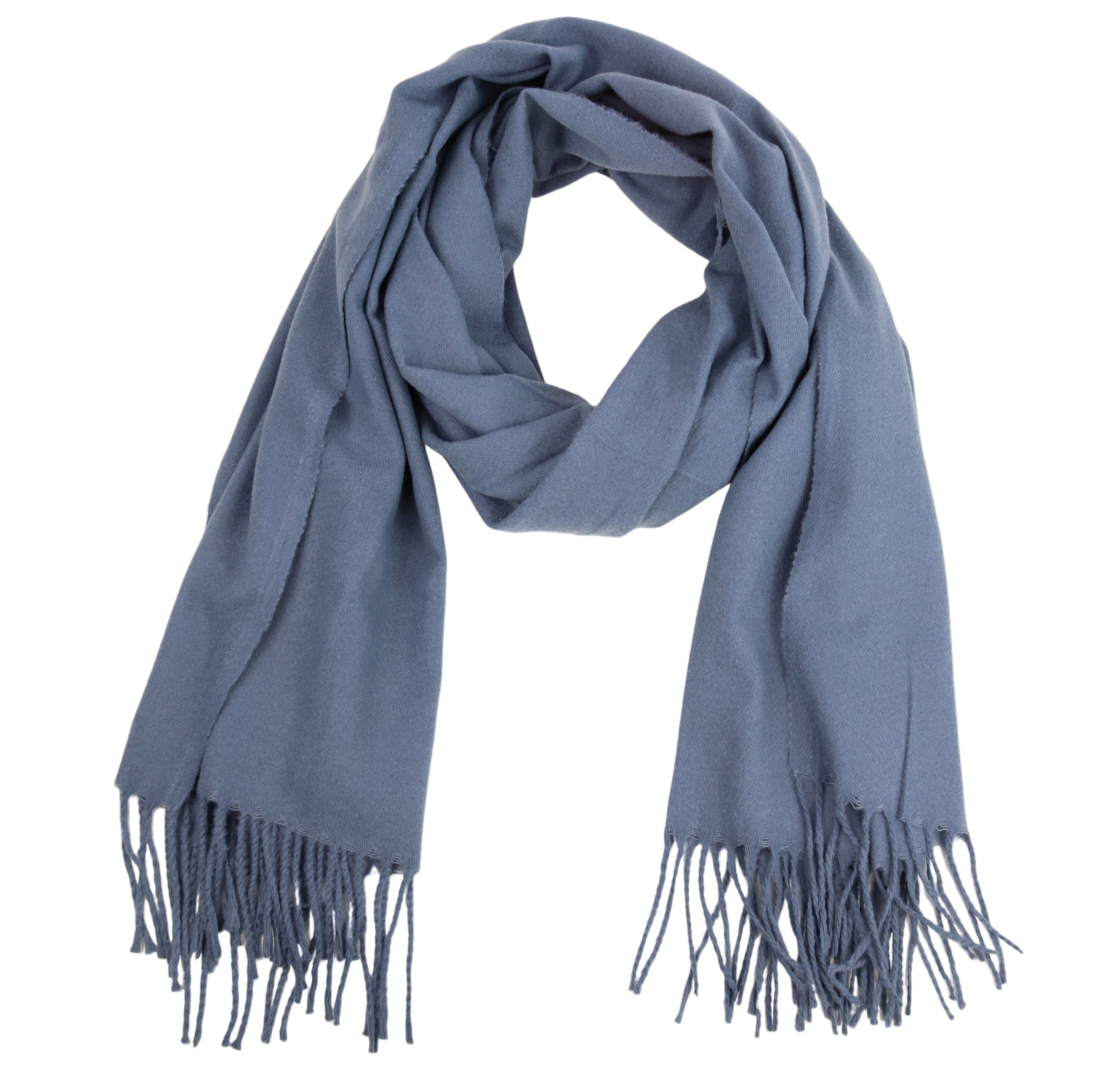 Mirrosi Modeschal Weicher Und Warmer Unifarbe Schal Mit Fransen