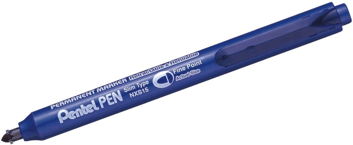 PENTEL Permanentmarker Permanentmarker mit Druckmechanik Rundspitze 1mm ...