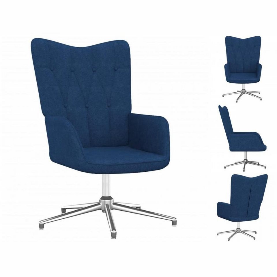 Vidaxl Sessel Drehsessel Drehstuhl Relaxsessel Sessel Bürostuhl Blau Stoff