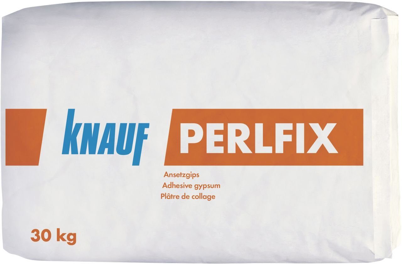 KNAUF Gipsputz Knauf Perlfix Ansetzgips hellgrau, 30 kg