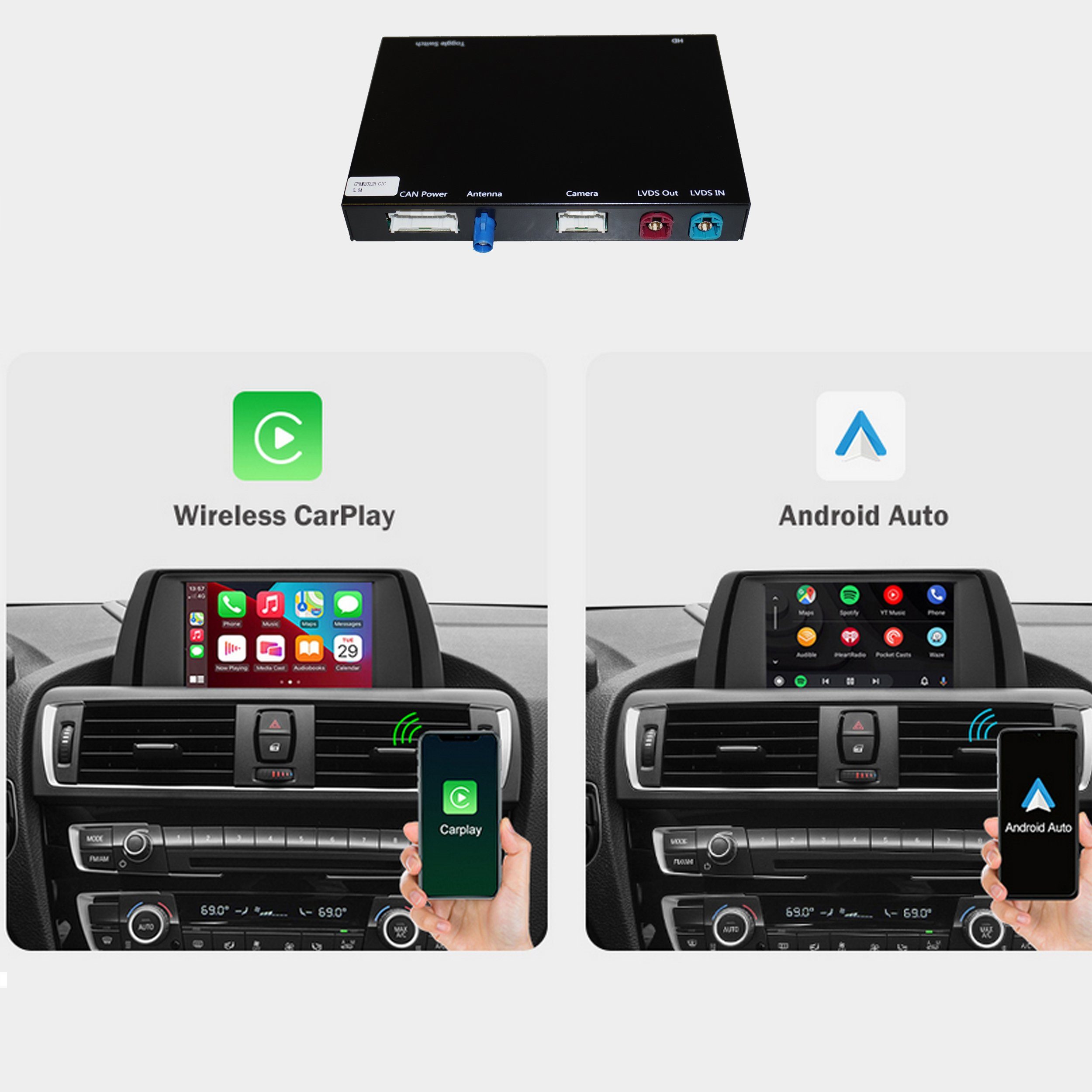TAFFIO Für BMW CIC E81 E82 E87 E88 E90 E60 F10 E63 E84 F25 E70 E71 CarPlay Einbau ...