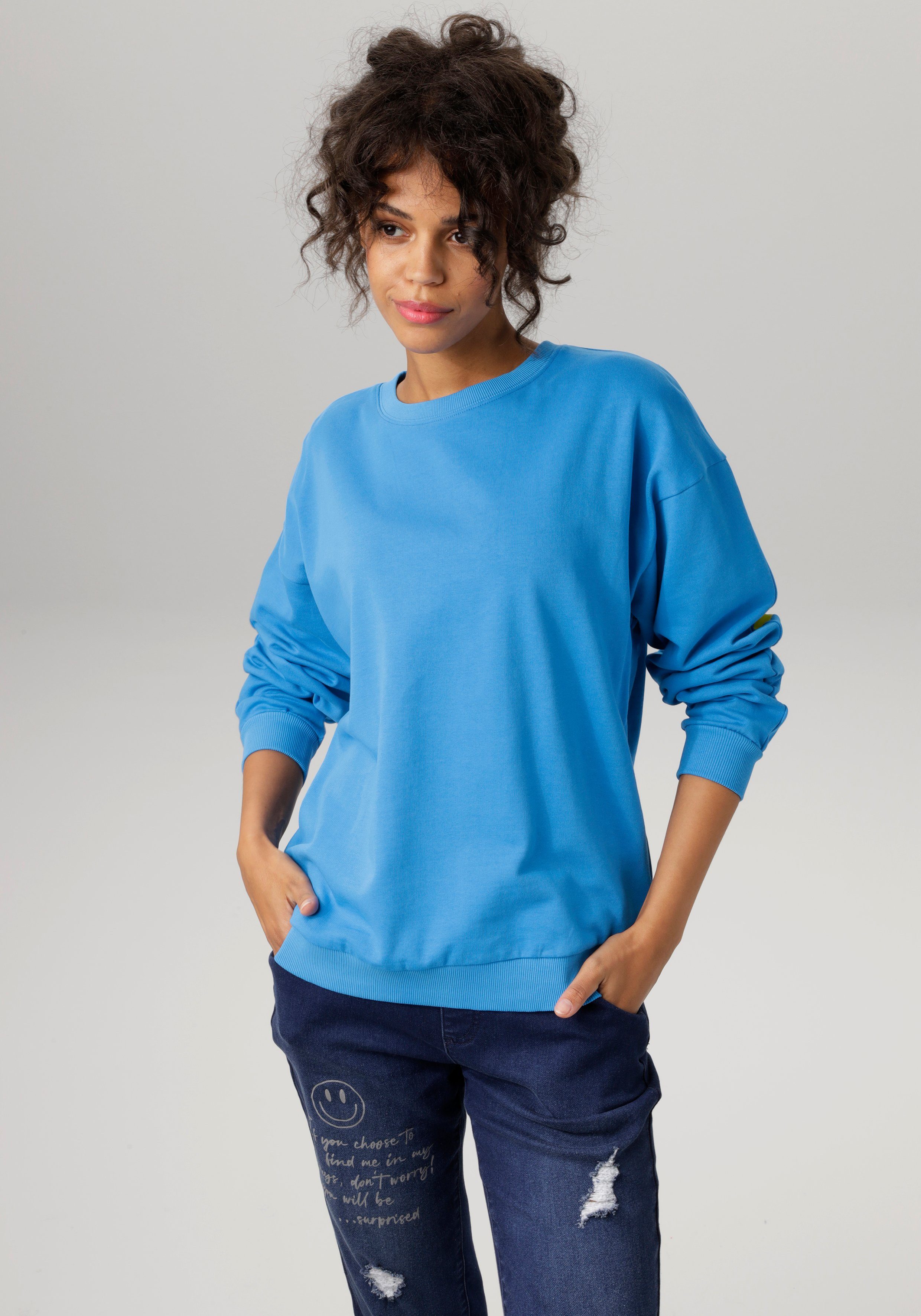 Aniston Casual Sweatshirt Mit Cooler Rückenansicht Just Follow Me