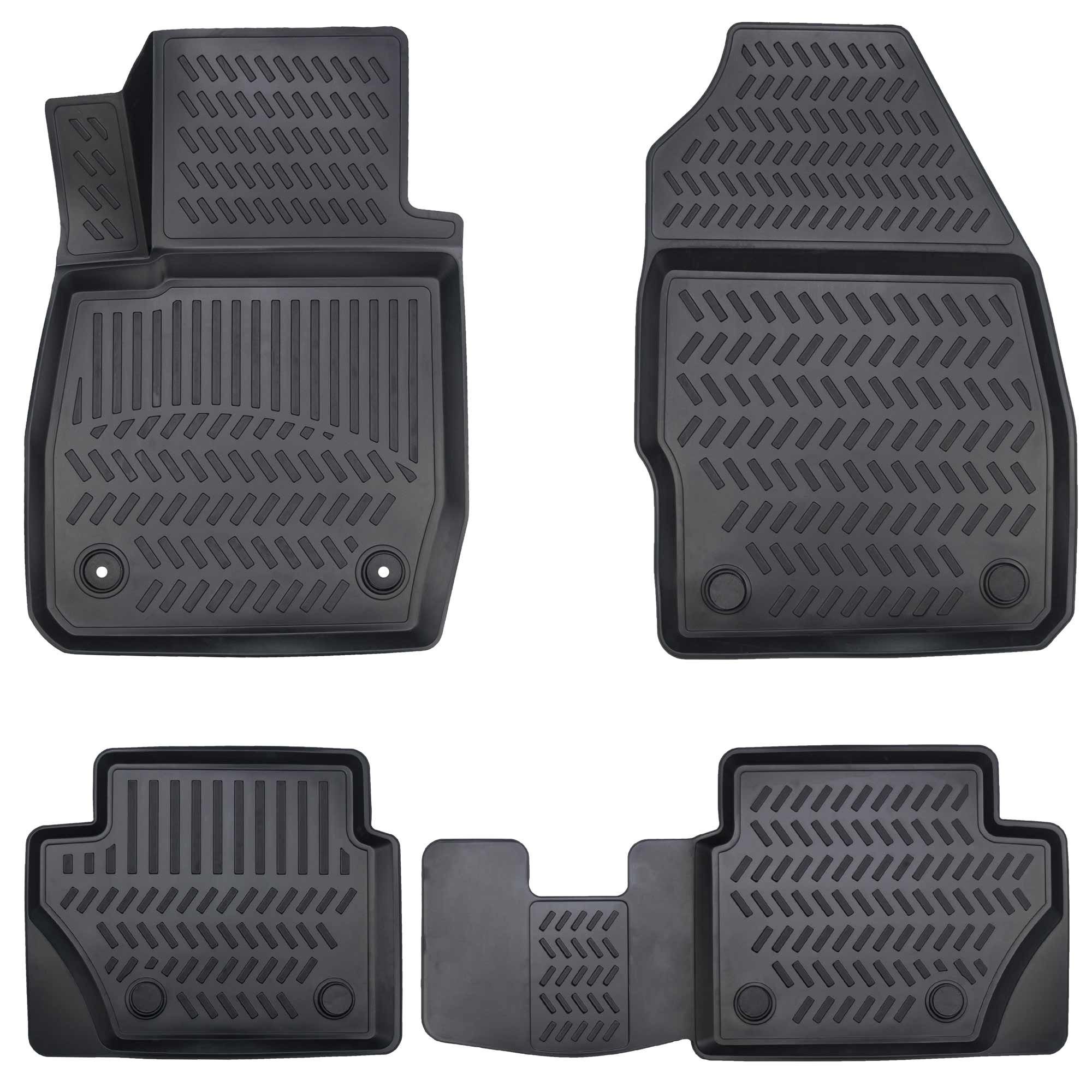 ELMASLINE Auto-Fußmatten Gummi (4 St), für FORD FIESTA 8. Gen. (2017-2023) - 3D Gummimatten mit ...