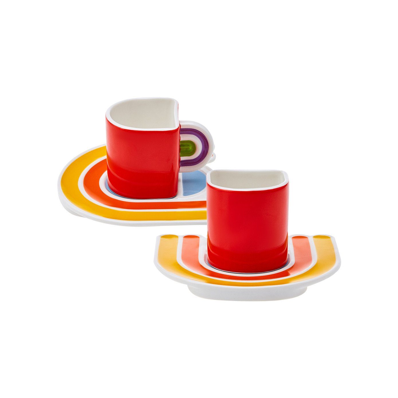 Karaca Kaffeeservice Karaca Rainbow Kaffeetassen Set Für 2 Personen Kaffeetassen 90 Ml