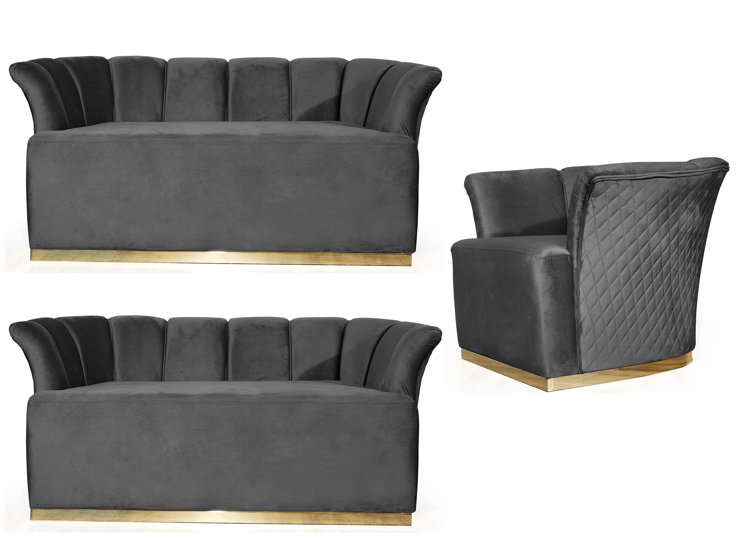 König der Möbel Loungesofa Ferrari 3 Teilige Sofa Set Rückenlehne in ...