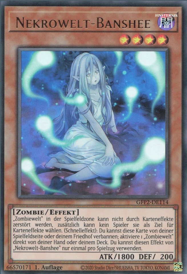 Recollectibles Sammelkarte Yugioh Karte Nekrowelt Banshee Deutsch Yu