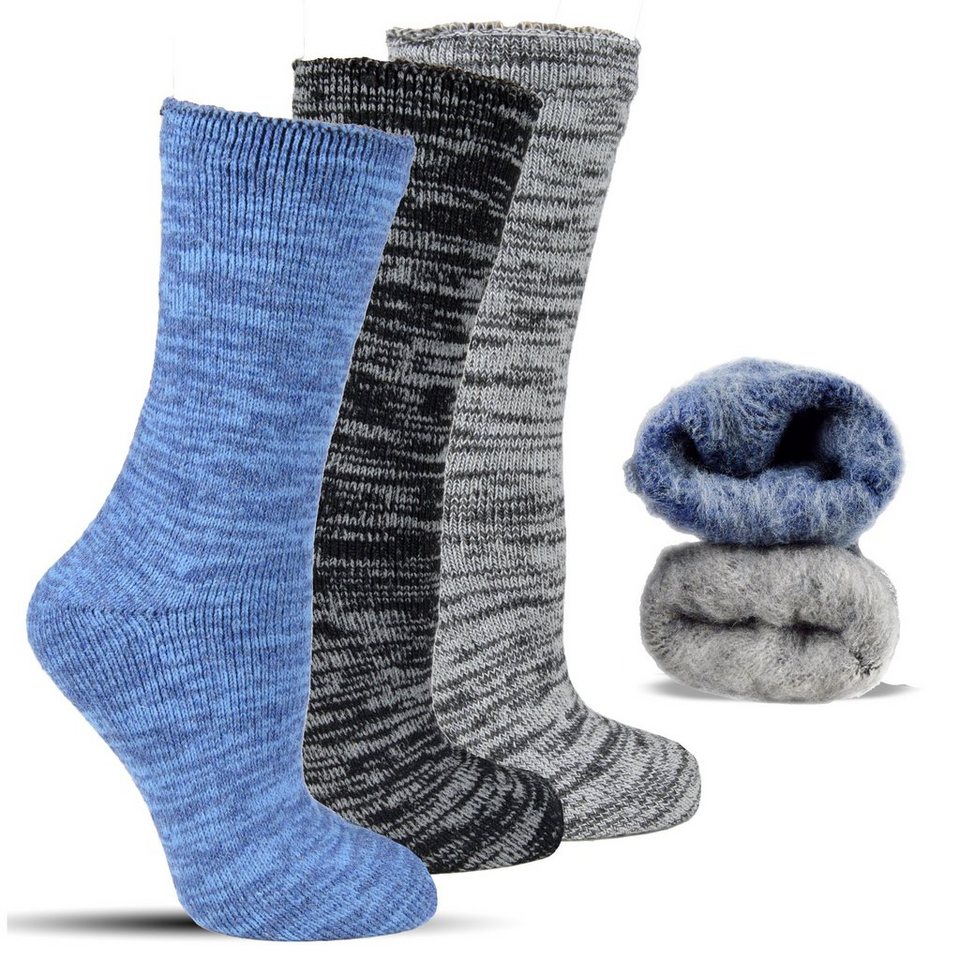 Frostfighter Thermosocken Damen Wintersocken sehr warm ohne Gummi (3 ... Frostfighter Thermosocken Damen Wintersocken sehr warm ohne Gummi (3 ...