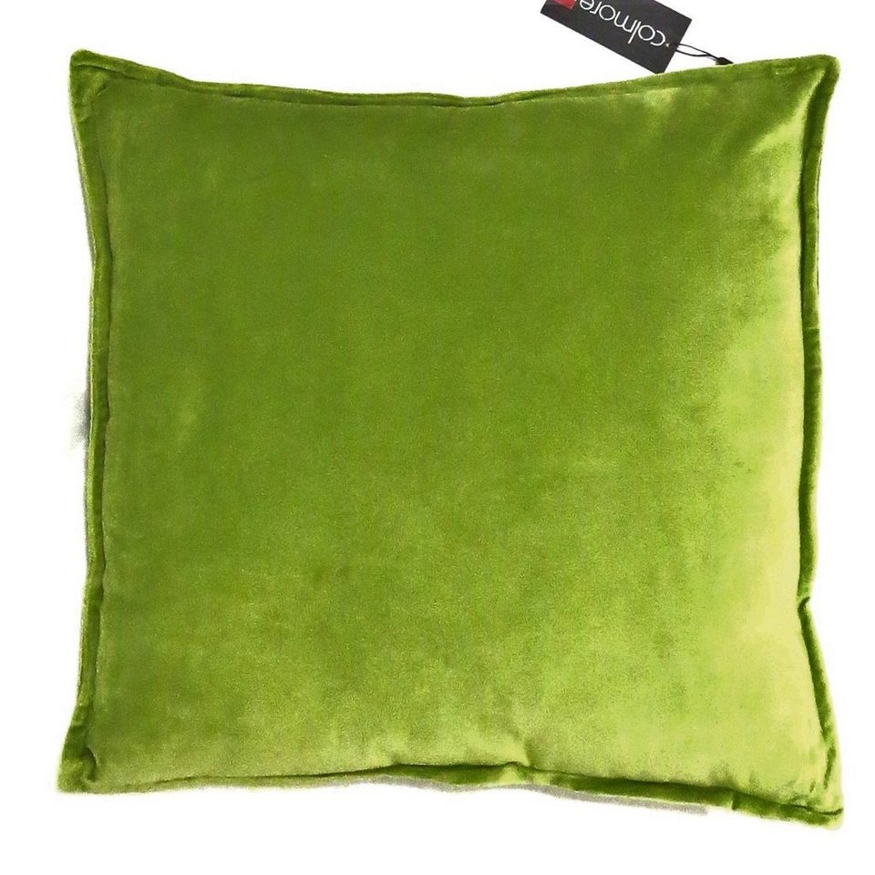 Colmore Dekokissen Kissen Deko Zier Sofa Samt Grün Zart Hellgrün