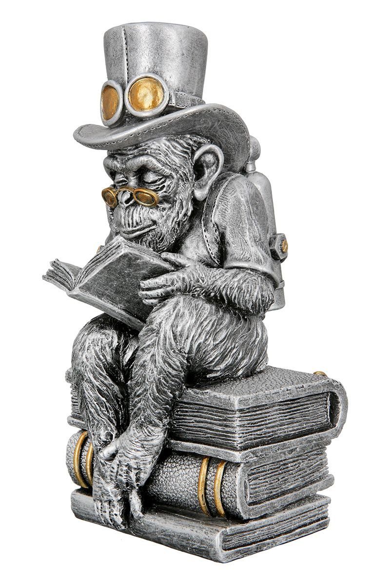 Gilde Sammelfigur Casablanca Steampunk Affe Mit Büchern Silber