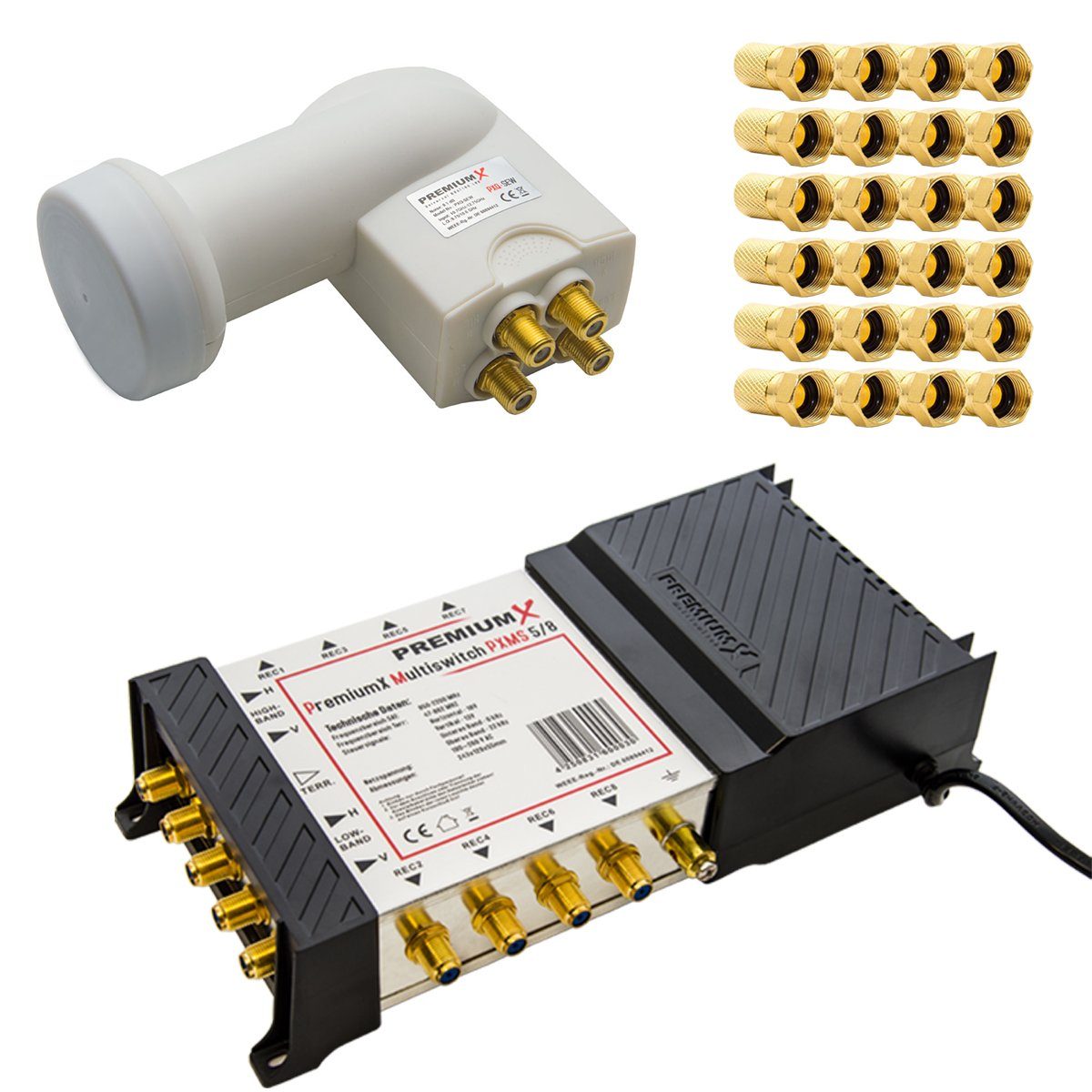 PremiumX SAT-Multischalter Satellit Multischalter 5/8 Multiswitch mit ...