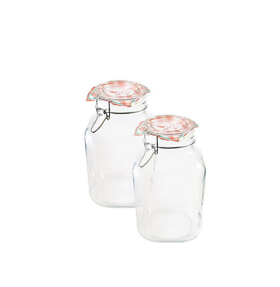 Bormioli Rocco Einmachglas Drahtbügelglas Fido 2000 Ml Quadratisch