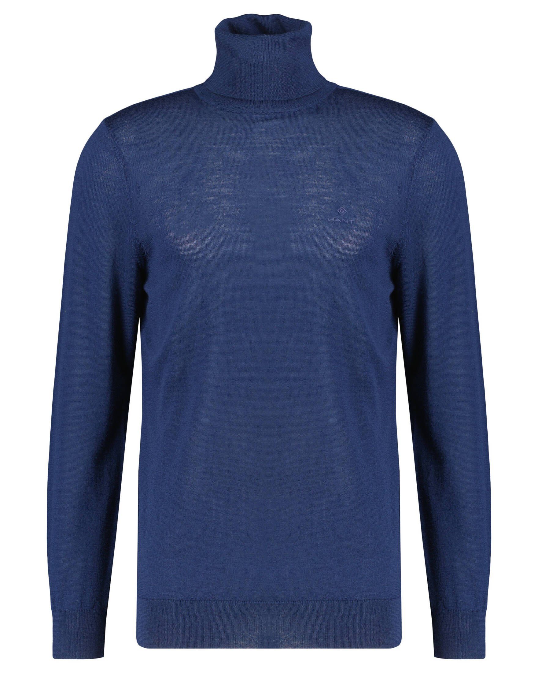 Gant Strickpullover Herren Rollkragenpullover 1 Tlg Blau