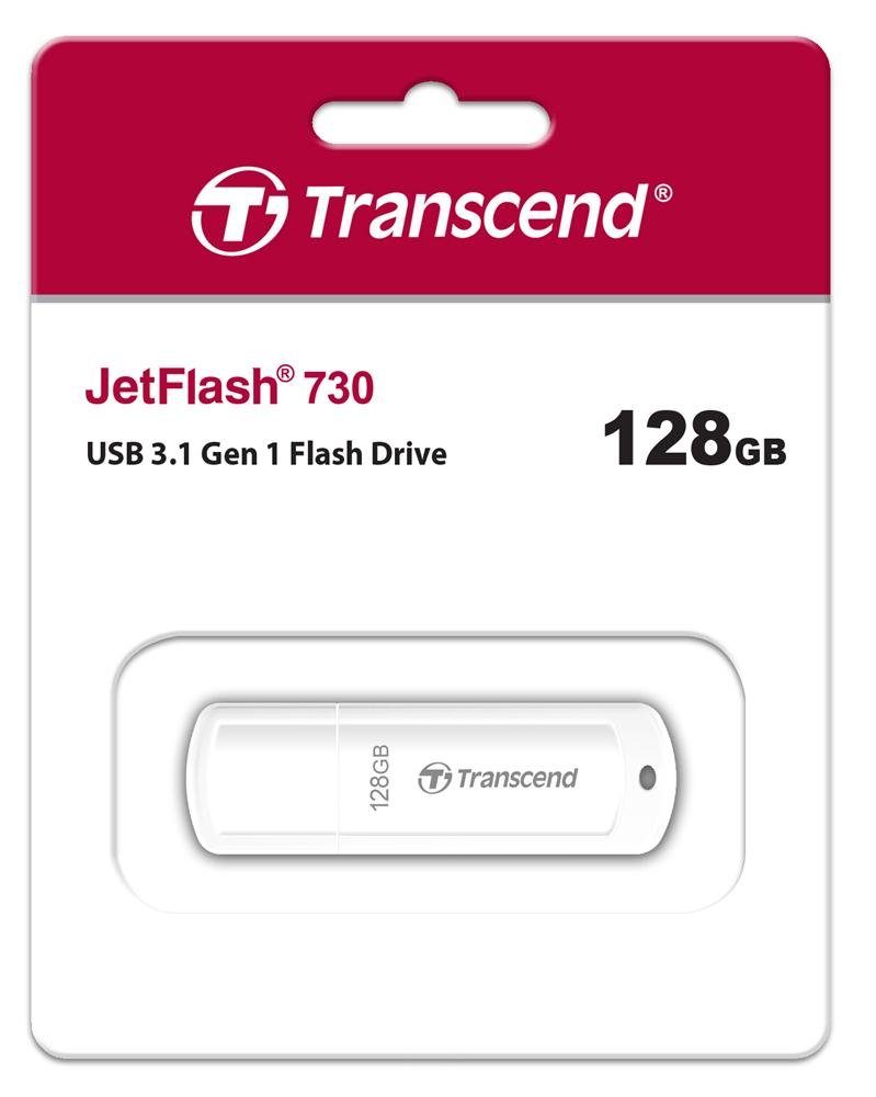 Transcend USB Stick 128GB Speicherstick JetFlash 730 weiß USB 3.0 USB-Stick