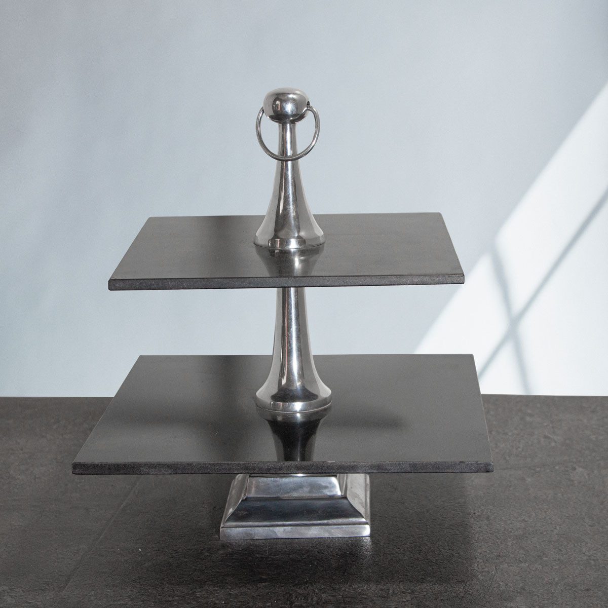 Antikas Wanddekoobjekt Etagere 2 Etagen Quadrat Aluminium Marmor