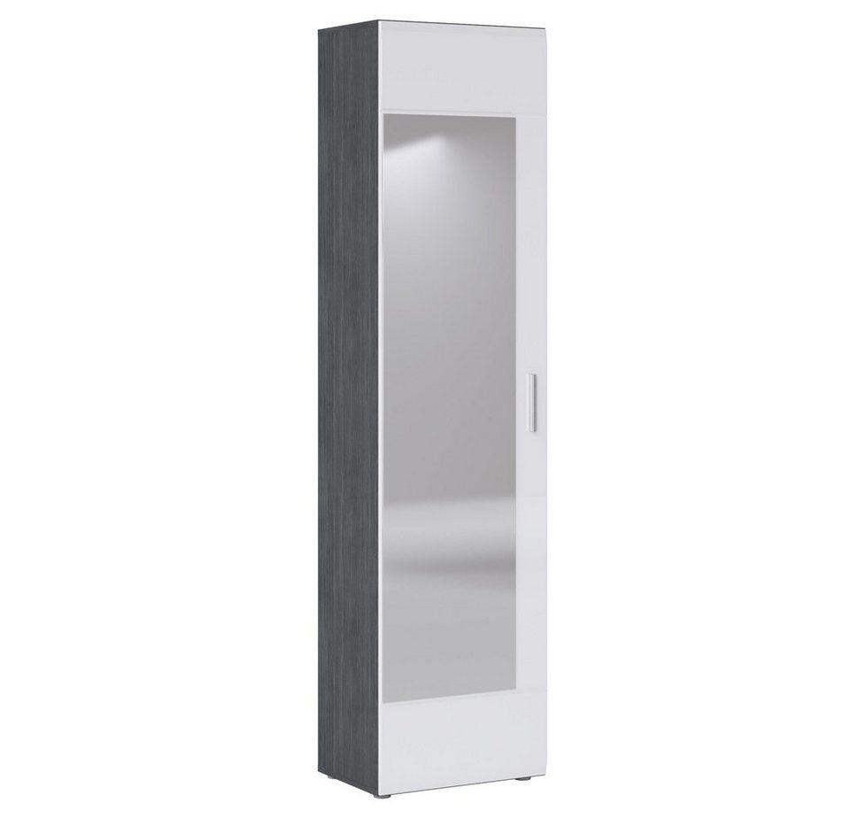 Möbelando Garderobenschrank Salg06 In Sardegna Rauchsilberpvc Weiss Hg