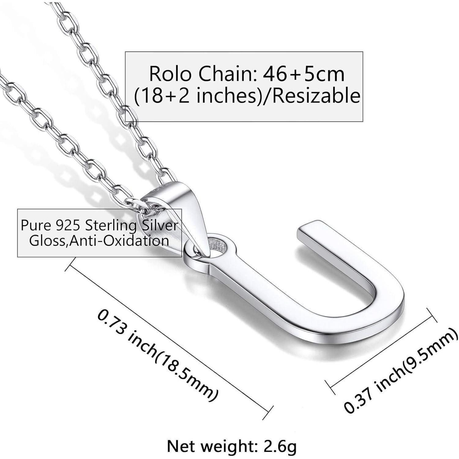 LuxusKollektion Kette und Anhänger Set Halskette 925 Silber Initiale ...