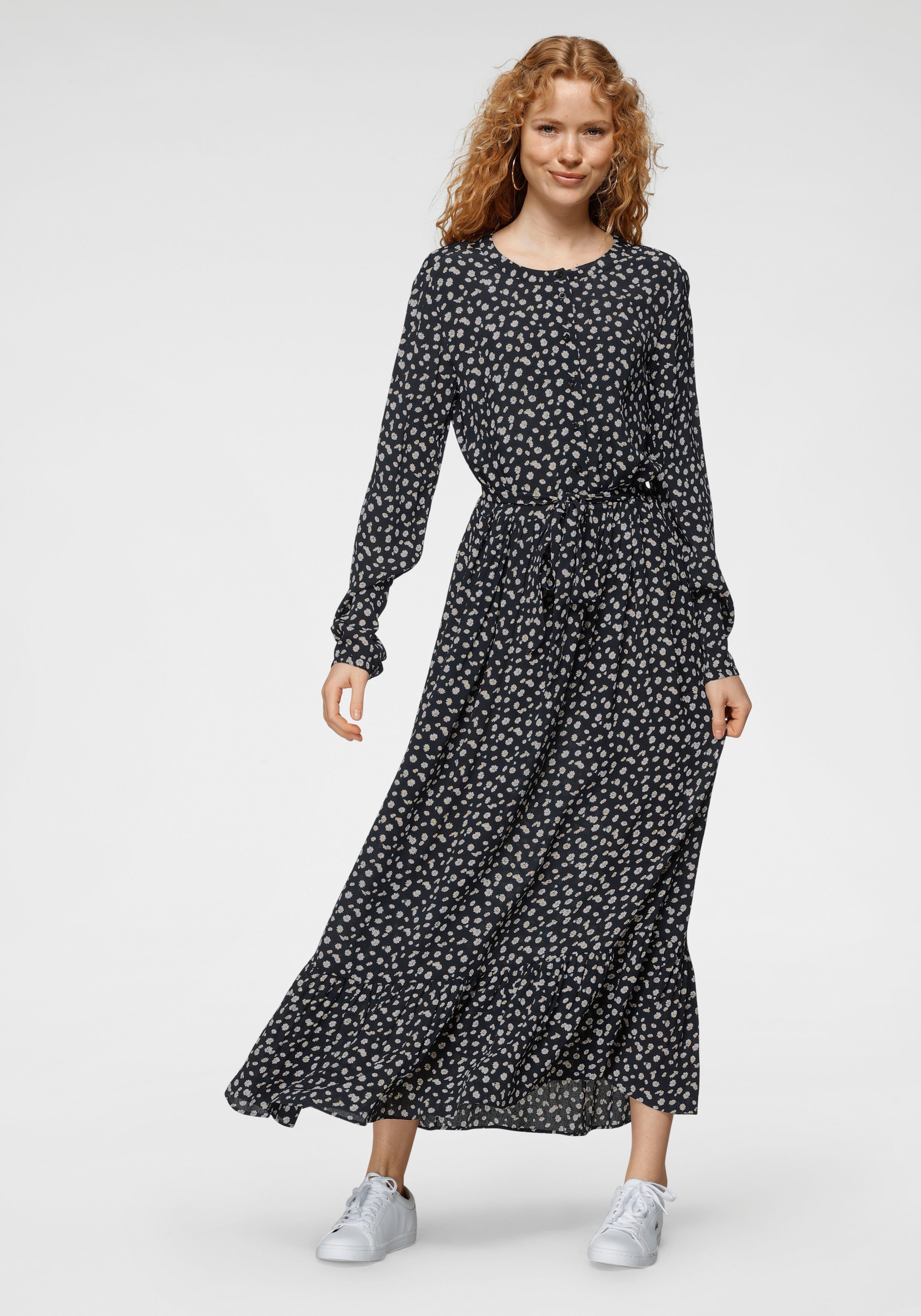Tom Tailor Polo Team Blusenkleid Mit Bindeband Mit Allover