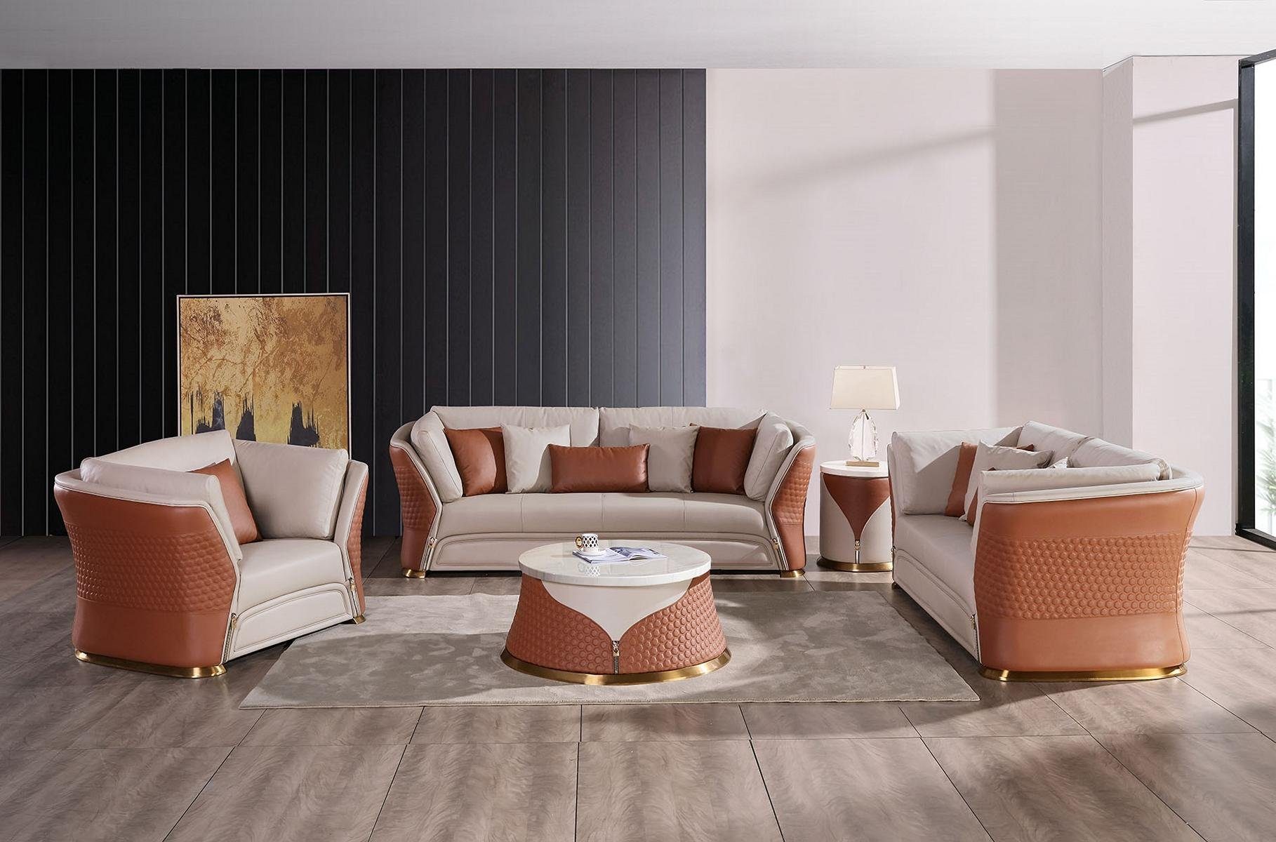 Jvmoebel Sofa Couchen Sofas Polster Leder 32 Sitzer Sofagarnitur Set