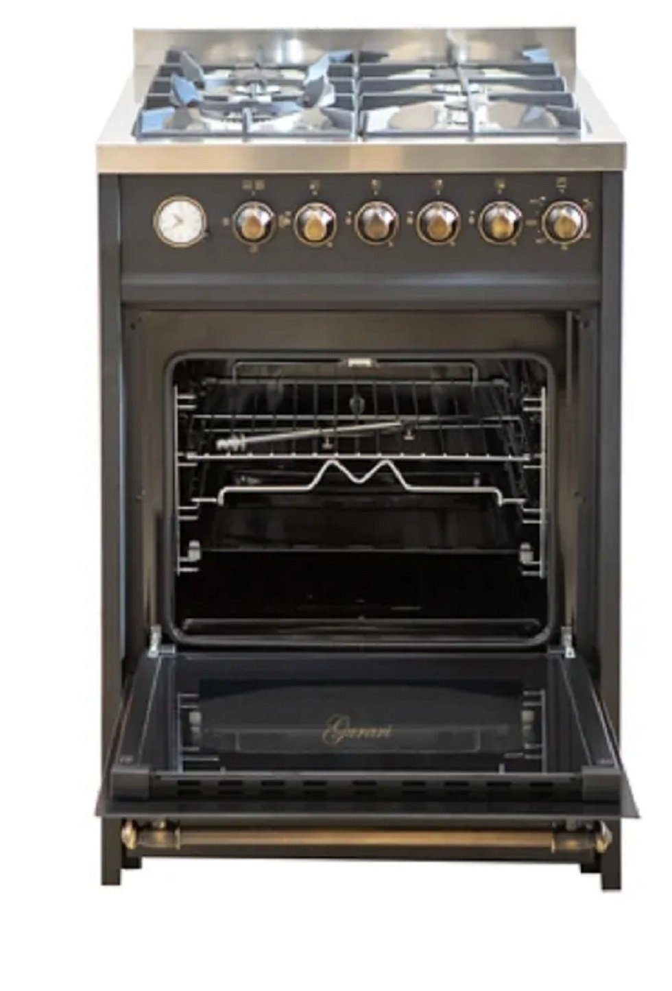 GURARI Gas-Standherd Range Cooker 60 cm Erdgas Fl.Gas 4 Kw WOK Gasgrill ...