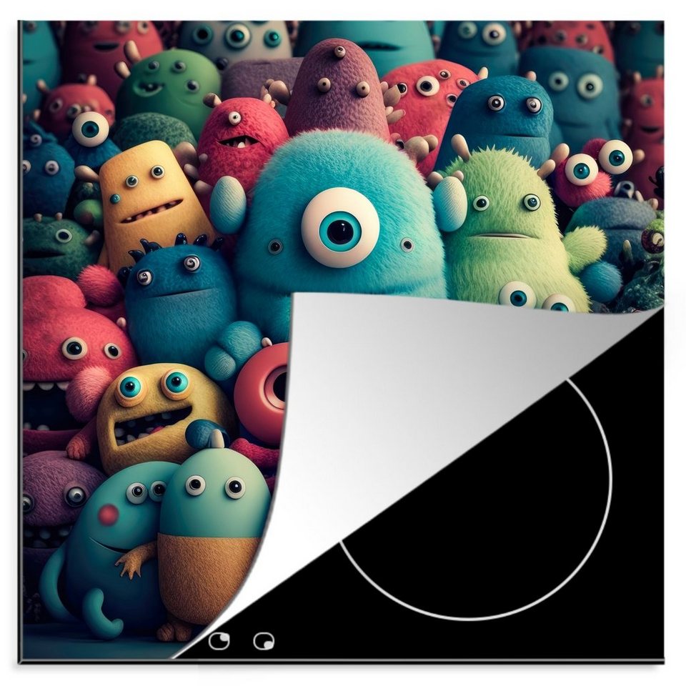 Muchowow Herdblende Abdeckplatte Kinder Monster Regenbogen