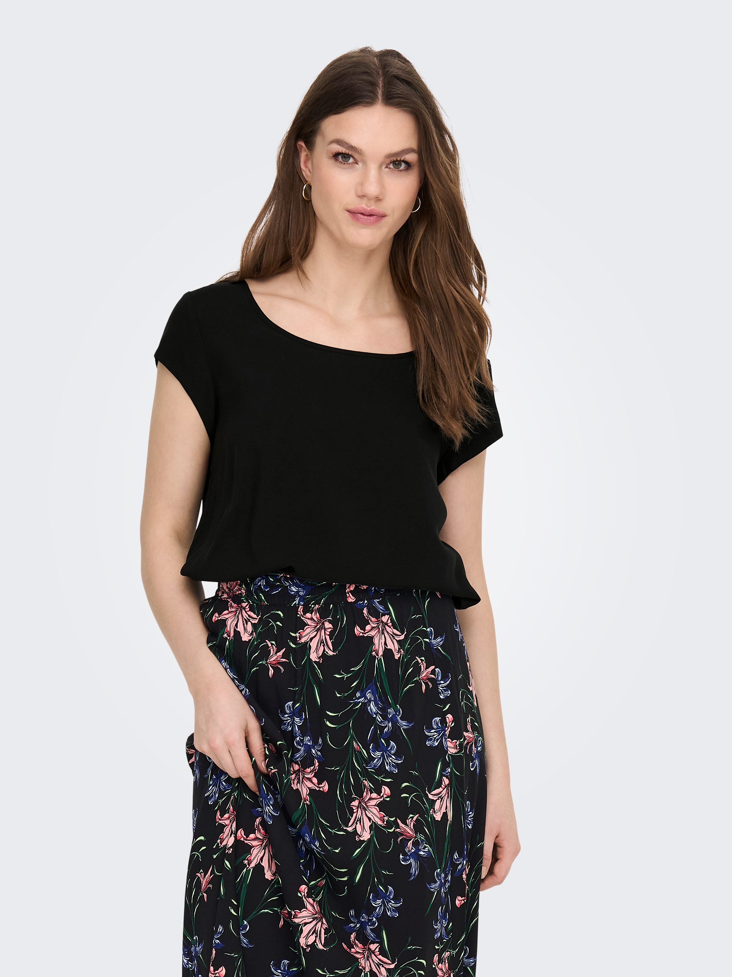ONLY Blusenshirt ONLNOVA LIFE VIS S/S TOP SOLID
