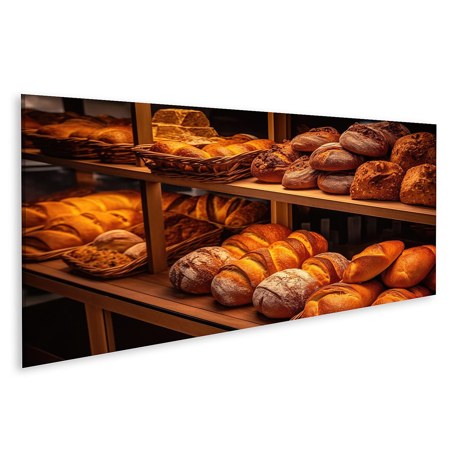 Islandburner Leinwandbild Bäckerei Laden Brot Gebäck Verschiedene Arten