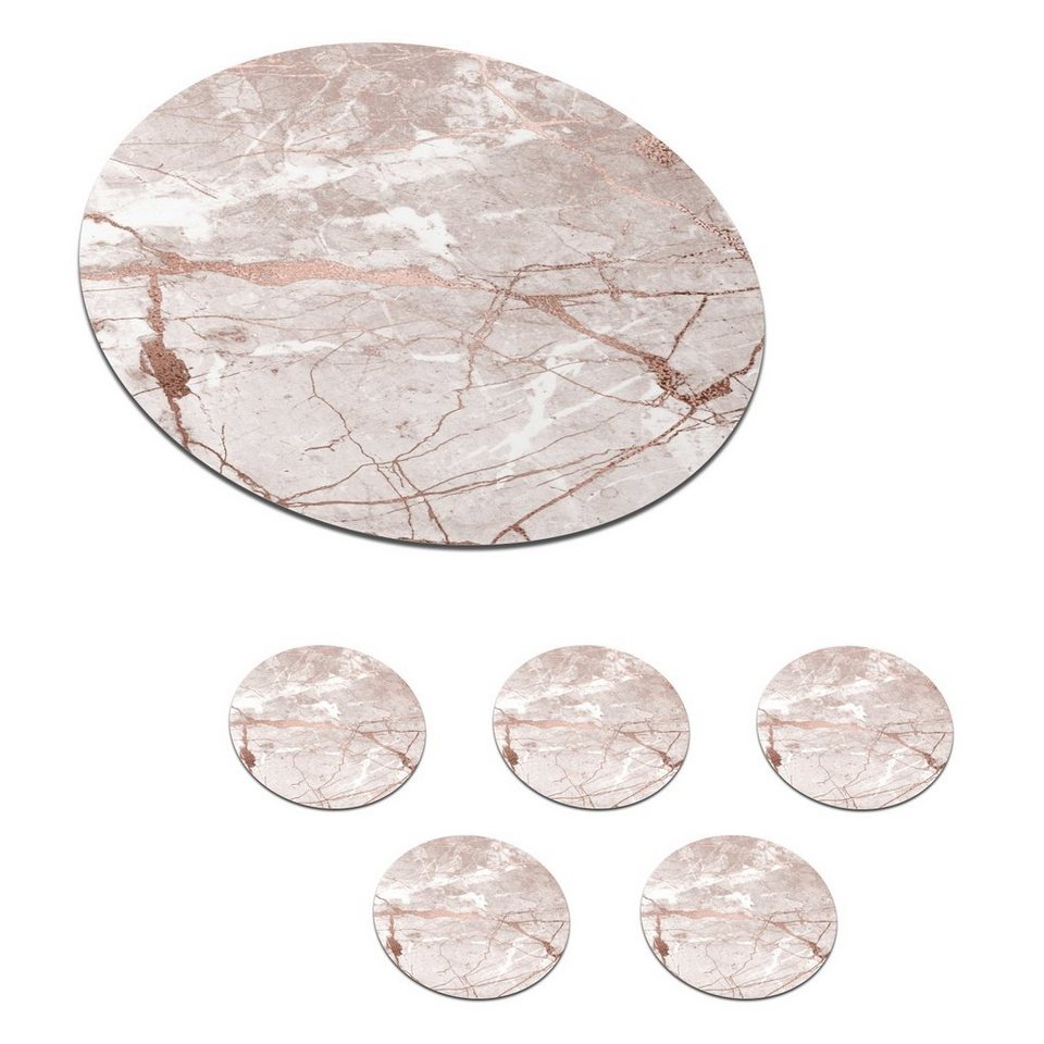 Muchowow Glasuntersetzer Marmor Altrosa Rosa Zubehör Für Gläser 6