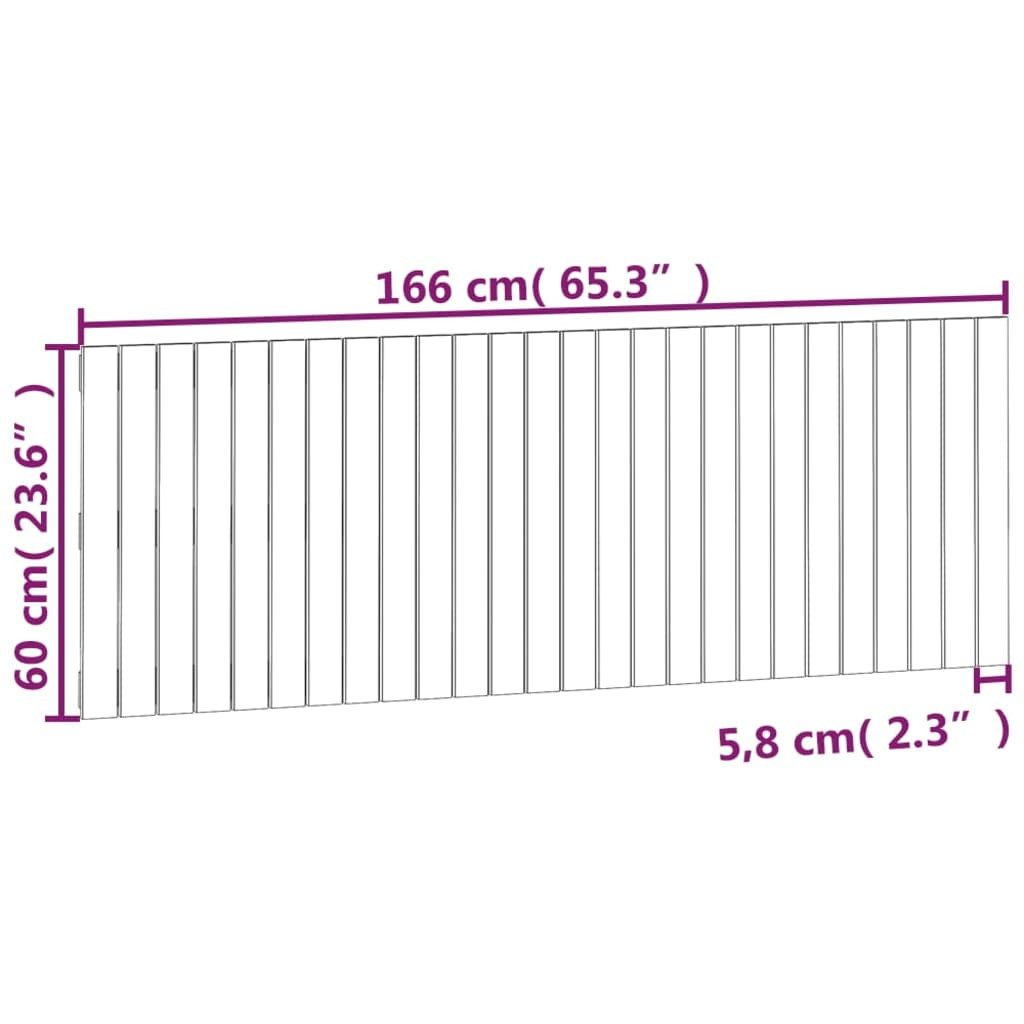 vidaXL Bett Wand-Kopfteil Grau 166x3x60 cm Massivholz Kiefer (1-tlg)