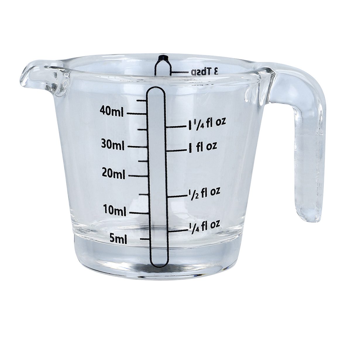 EUROHOME Messbecher Messglas 40 ml - Borosilikat-Glas Messbecher mit Ausgusslippe, Glas, (Mini ...