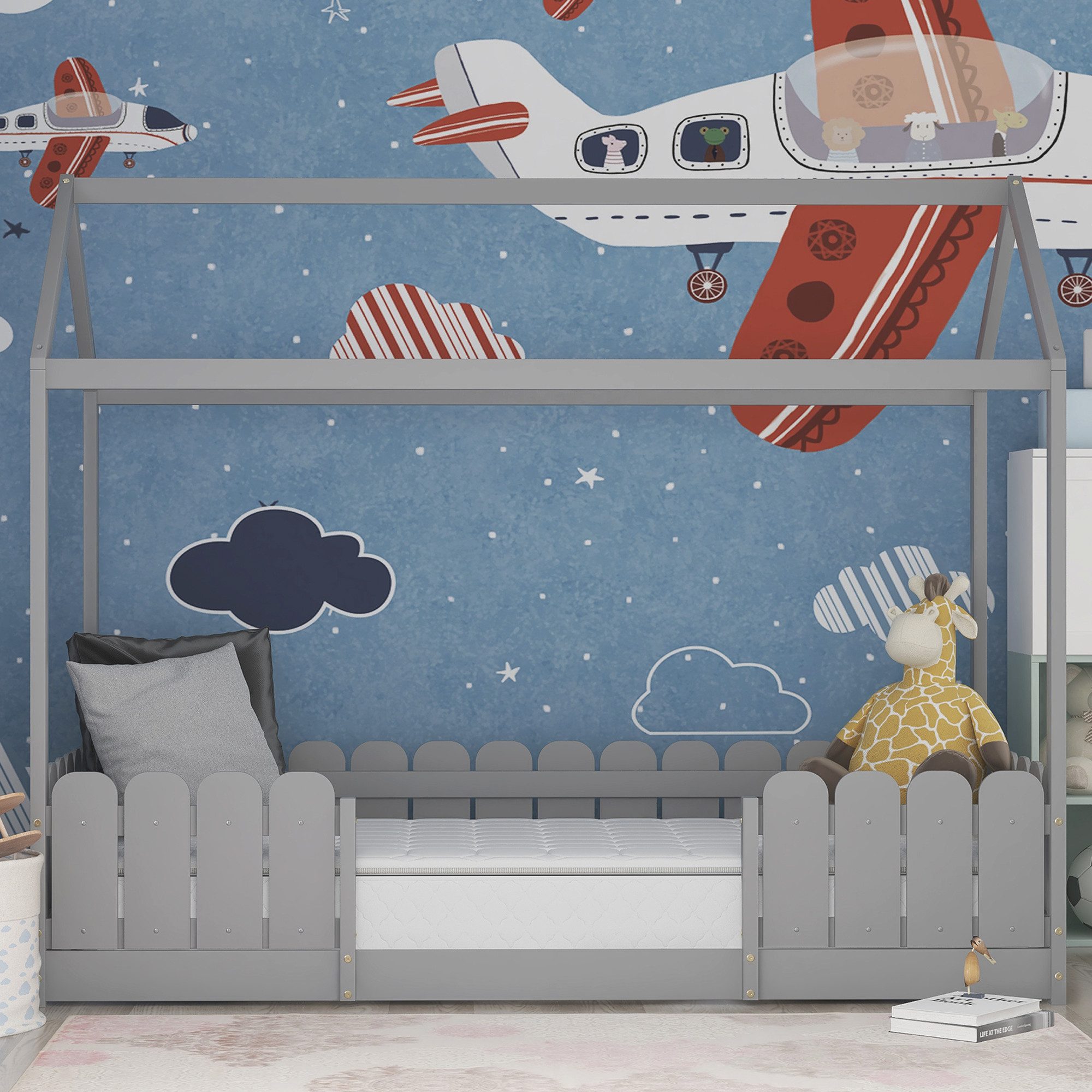 Ideasy Kinderbett Hausbetteinzelbett Jugendbett 90x200 Cm Mit