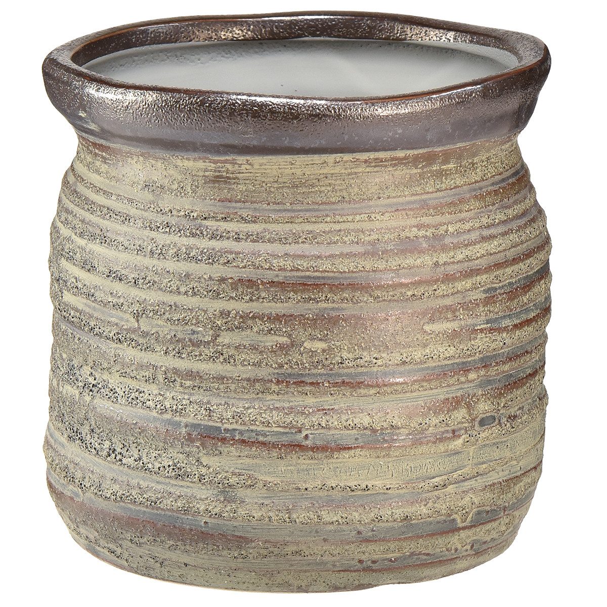 Viana Übertopf Keramik Deko Vase Metallic Braun Graublau, Design ...