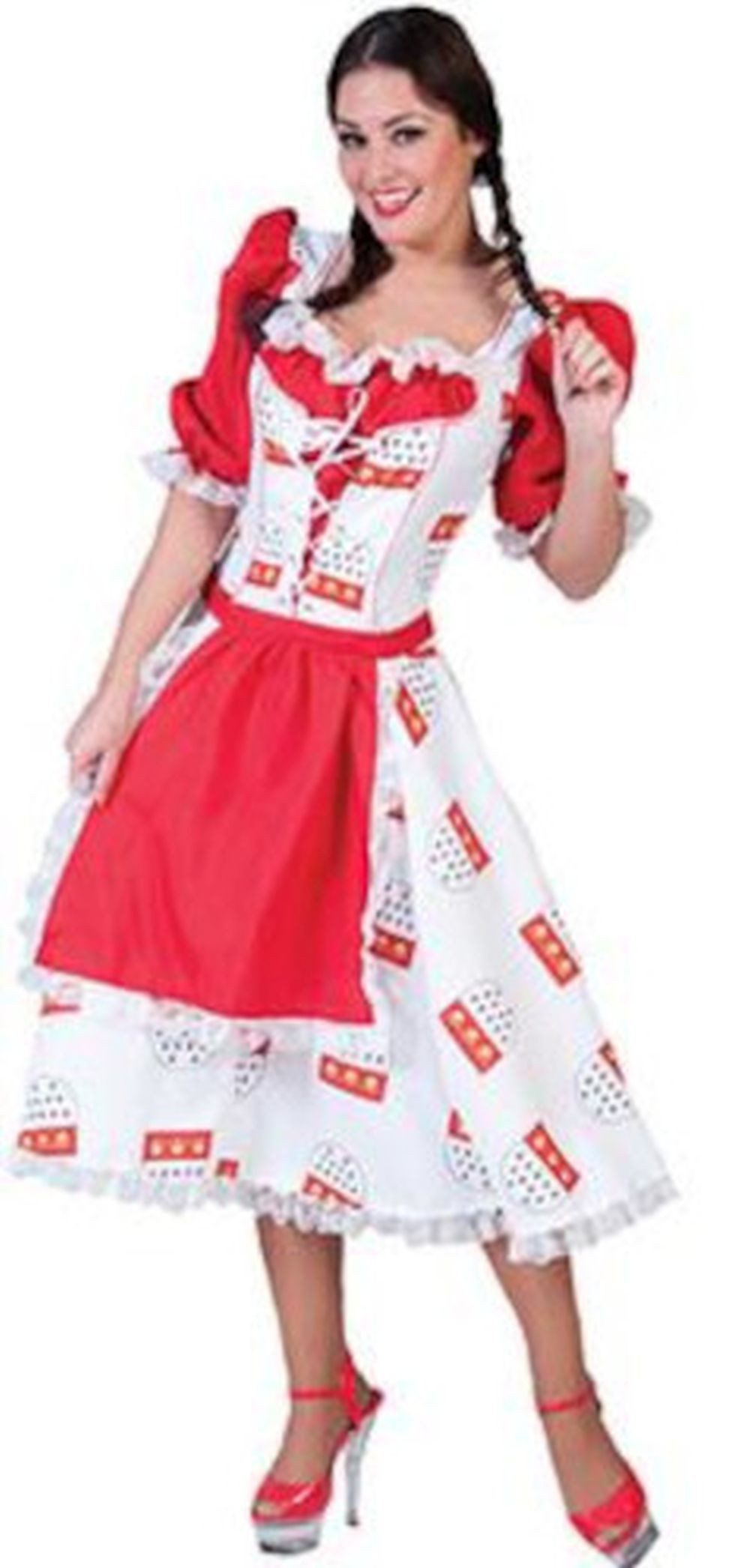 Funny Fashion Trachten Kostüm Wiesn Dirndl Tracht Kleid Damen