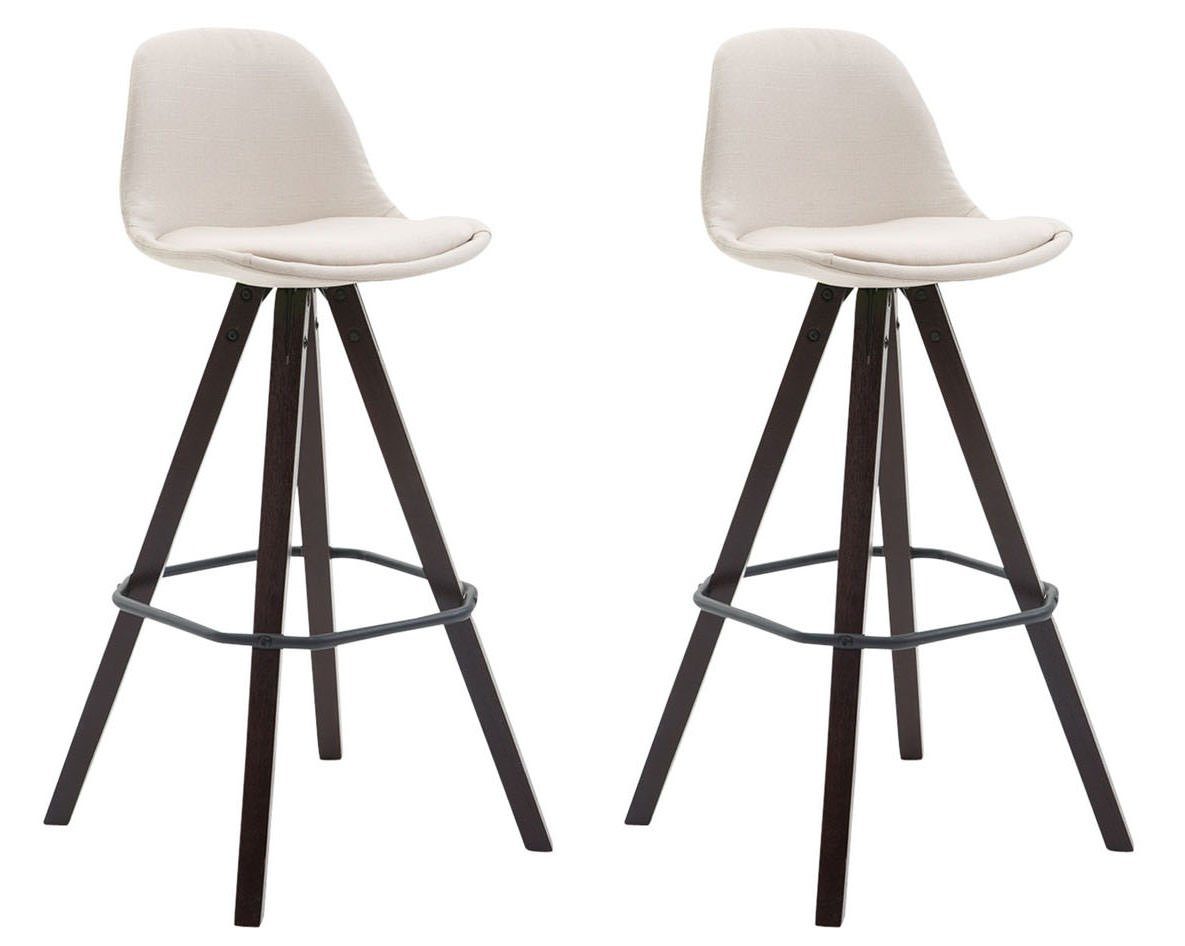 CLP Barhocker 2er Set Barhocker Franklin Stoff Square cappuccino (eiche)
