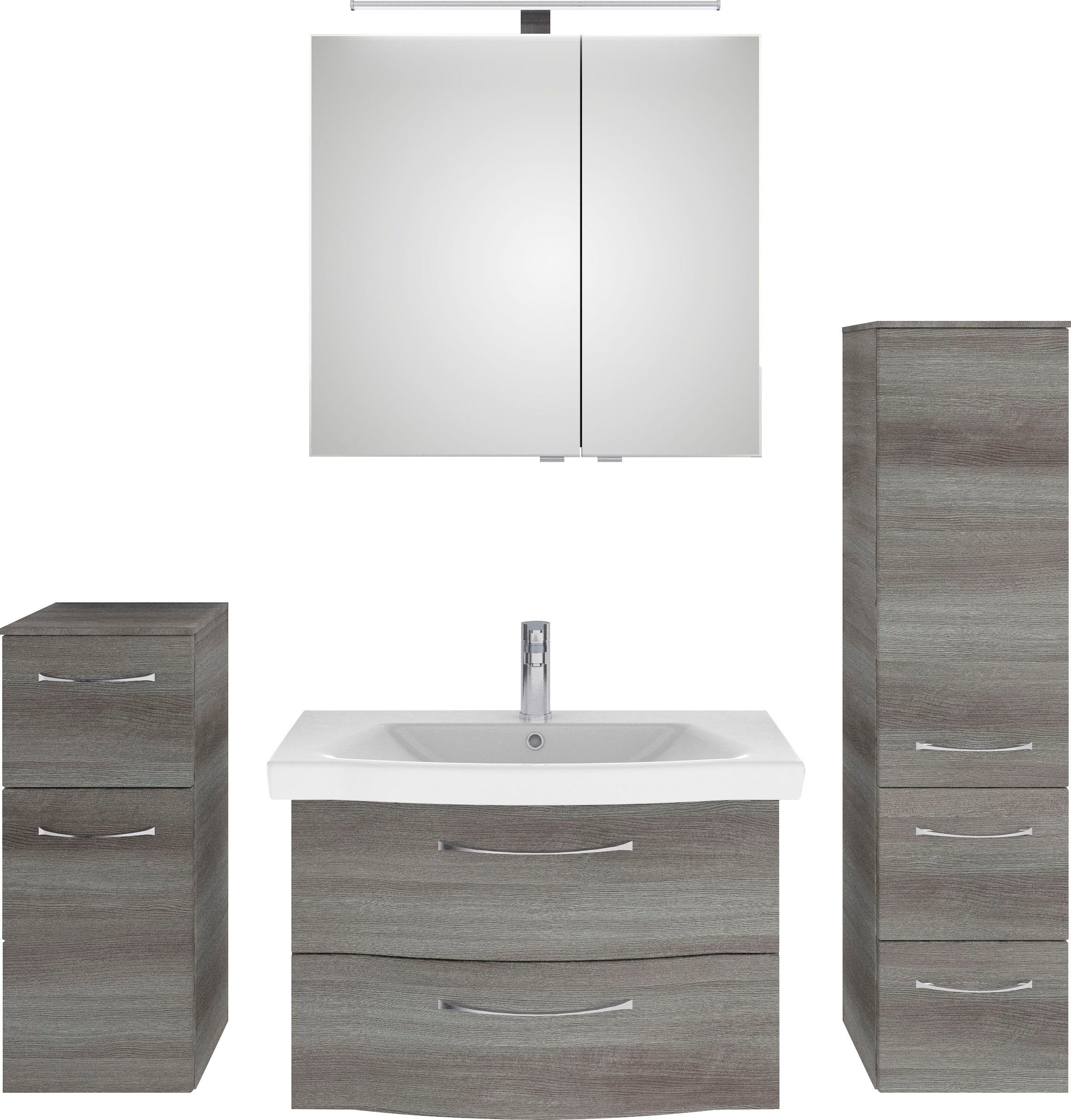 Saphir Badmöbel Set 6005 Sprint 4 Teilig Keramik Waschtisch Mit Led