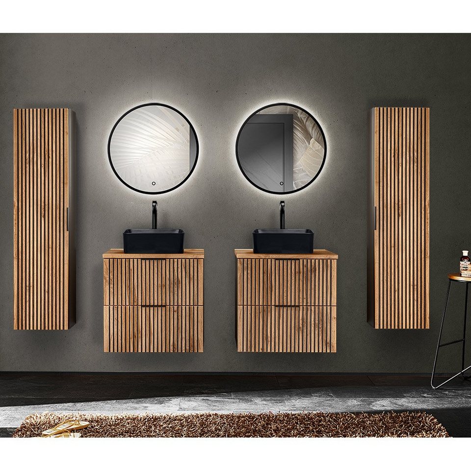 Lomadox Badmöbel Set Xanten 56 Spar Set 6 St Anthrazit Wotan