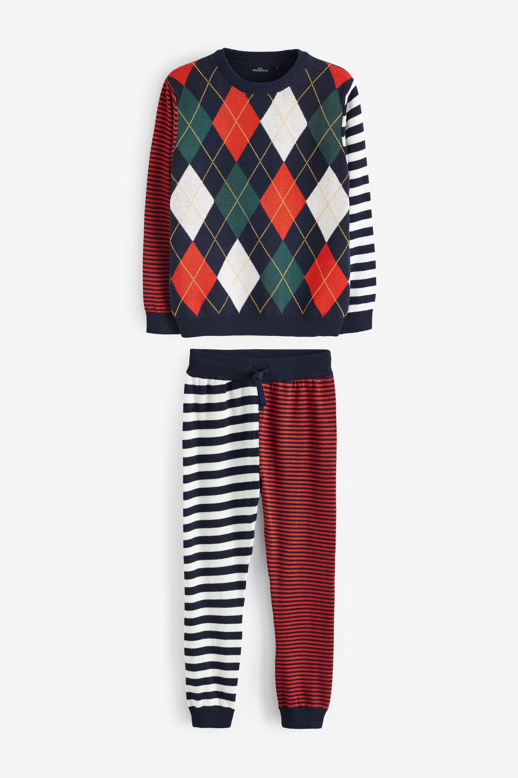 Next Jogginganzug Pullover Mit Argyle Muster Set 2 Tlg