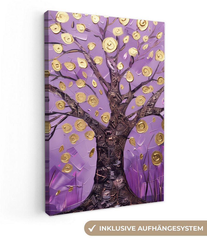Onemillioncanvasses® Leinwandbild Baum Des Lebens Lila Gold