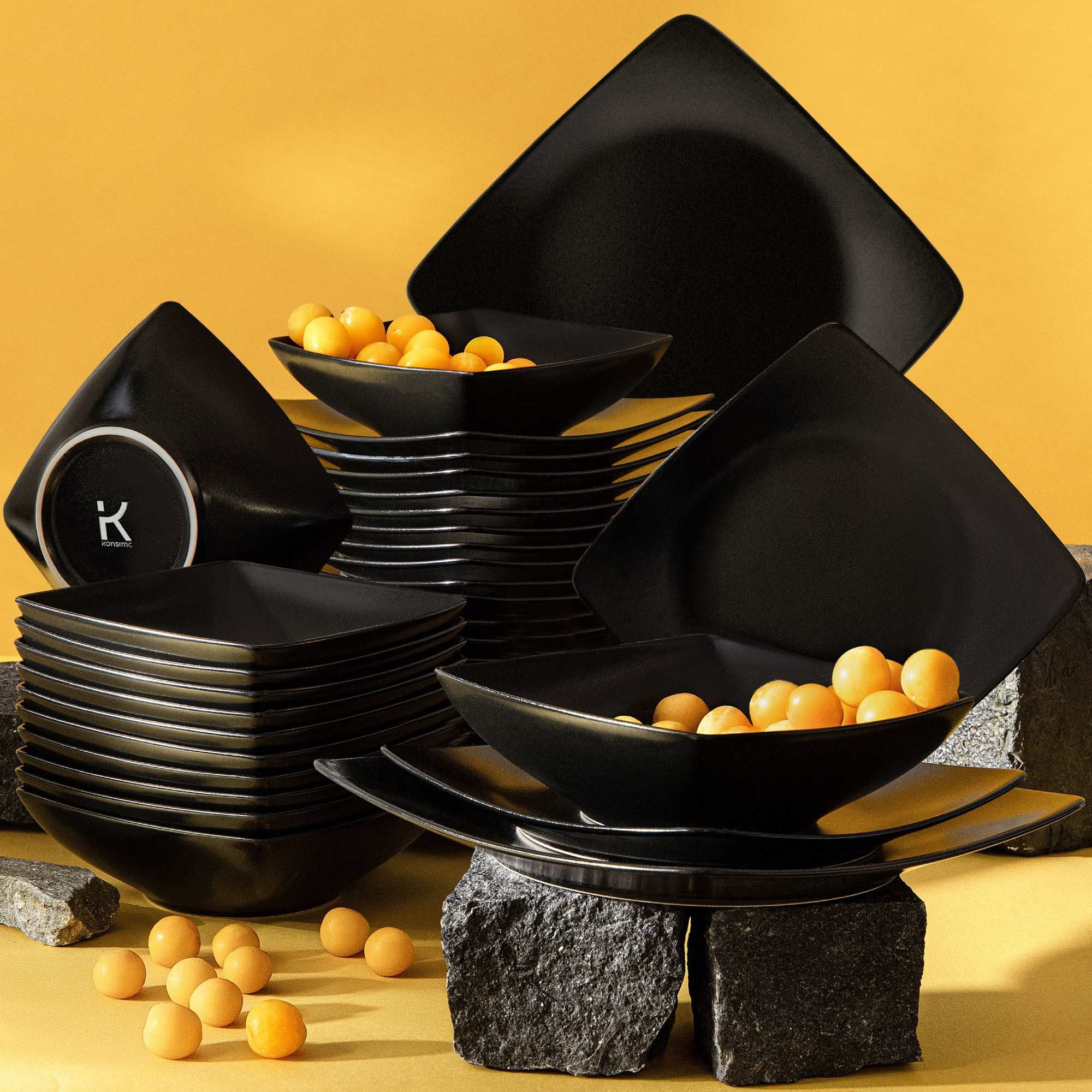 Konsimo® Tafelservice Epiri Speiseteller Suppenteller Dessertteller 12