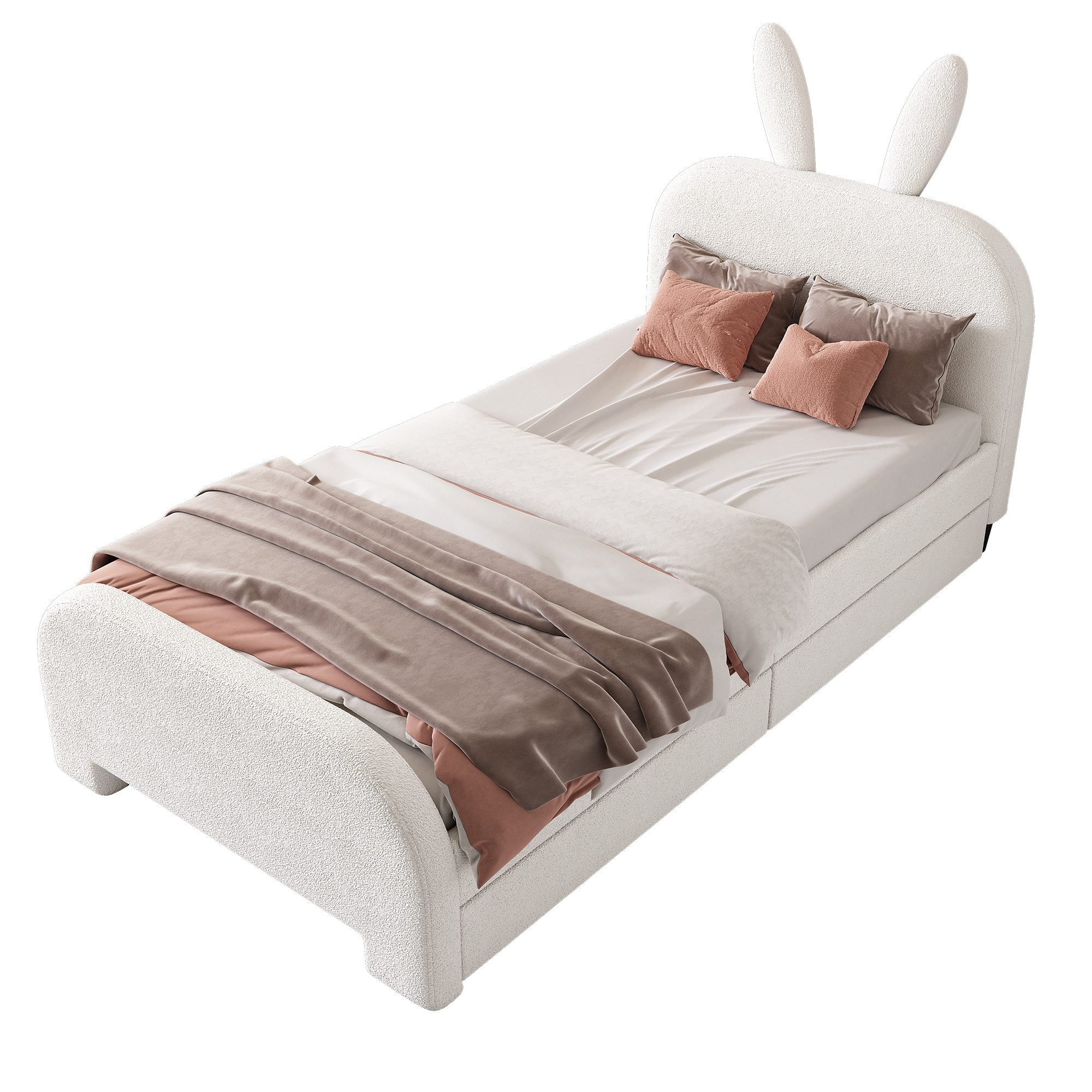 Modfu Kinderbett Polsterbett Flachbett Einzelbett Schafwolle Resistent