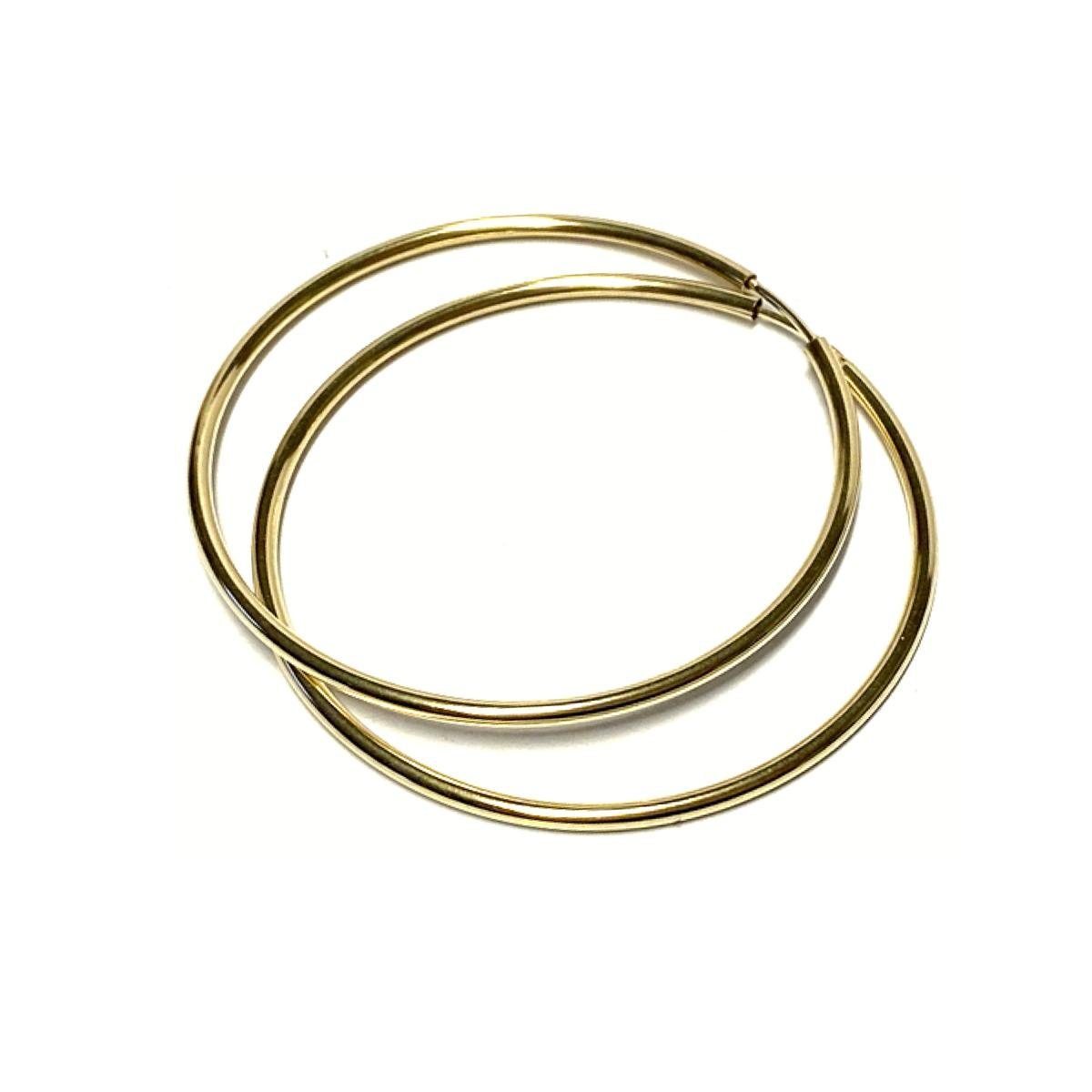 Edelschmiede925 Creolen-Set Creolen 585/- Gelbgold poliert Klassiker schlicht dezent48mm (Siehe ...