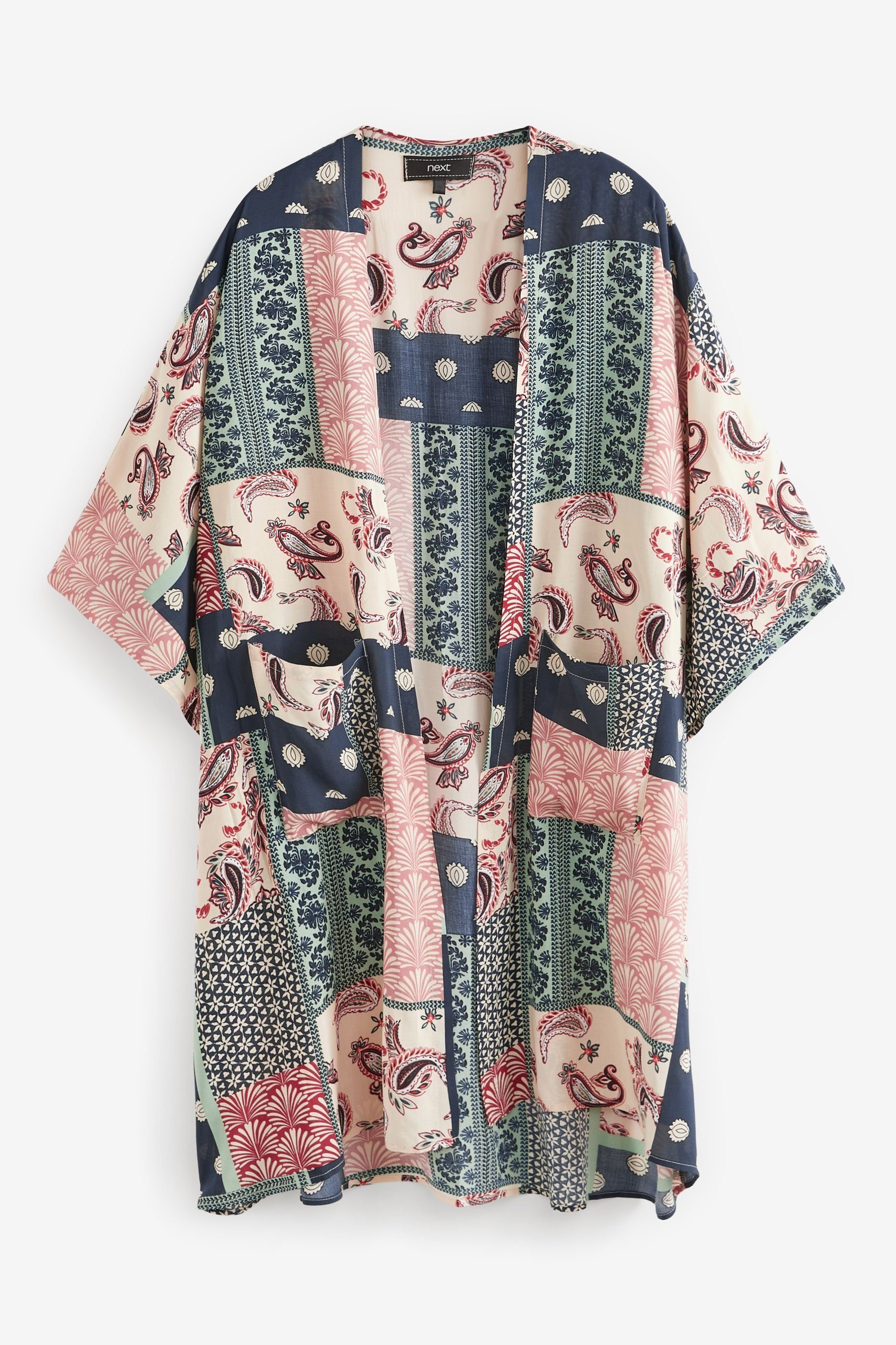 Next Blusenkimono Langer Kimono Mit Patchwork Print 1 Tlg