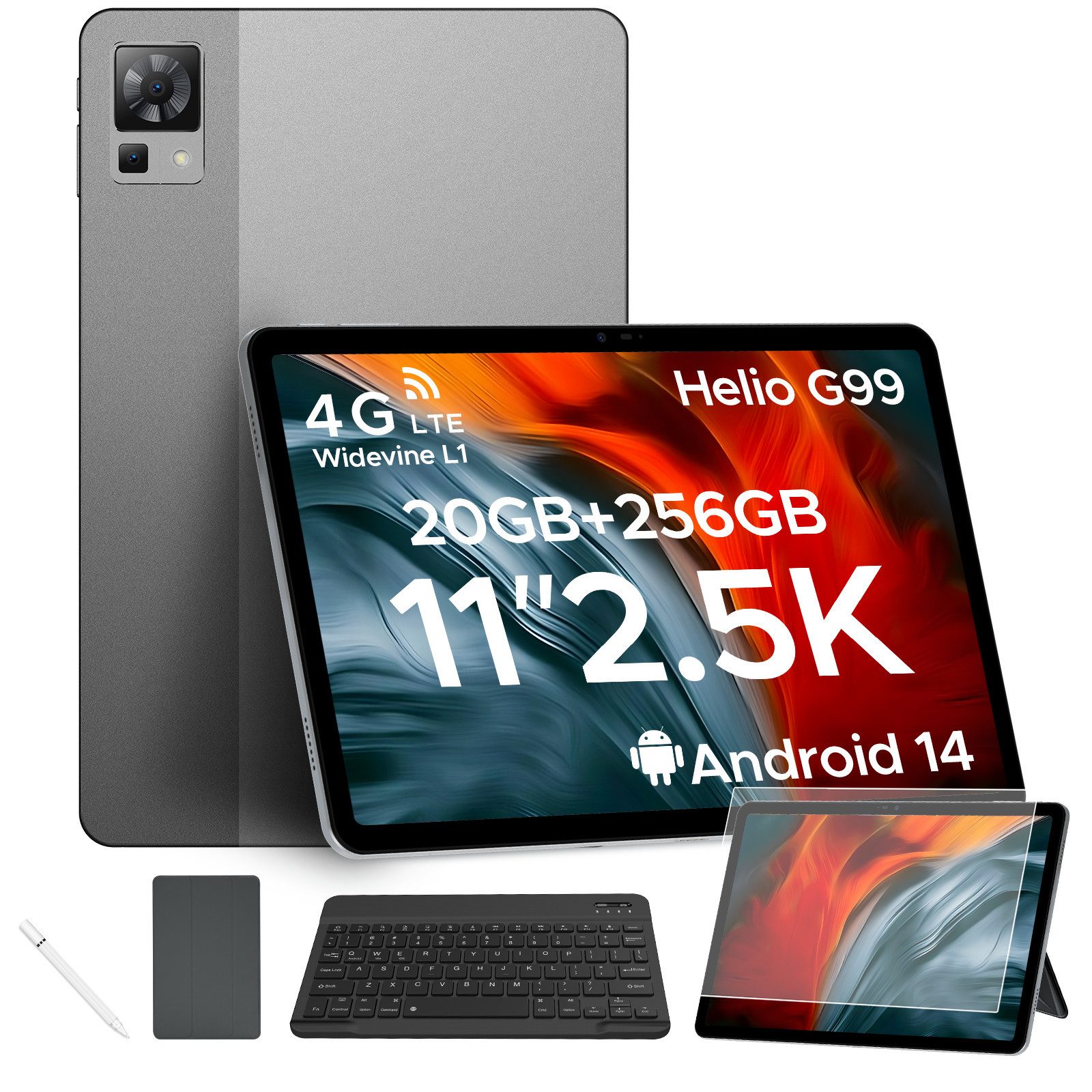DOOGEE T35 Tablet mit Tastatur und Stift Android 14 Tablet, Tablet-PC