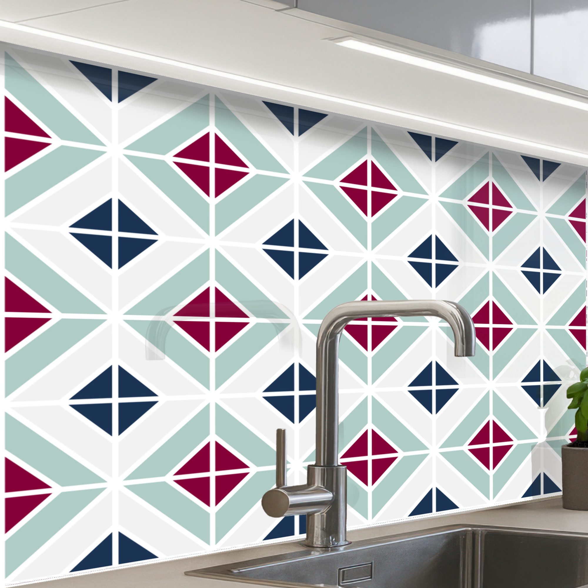 KitchenYeah Küchenrückwand selbstklebend Fliese - Vintage - Muster, (1 ...