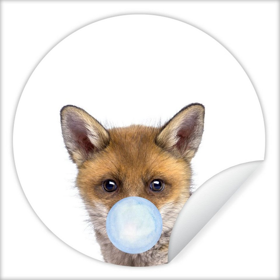 Muchowow Wandsticker Fuchs Kaugummi Blau Jungen Kinder Fuchs